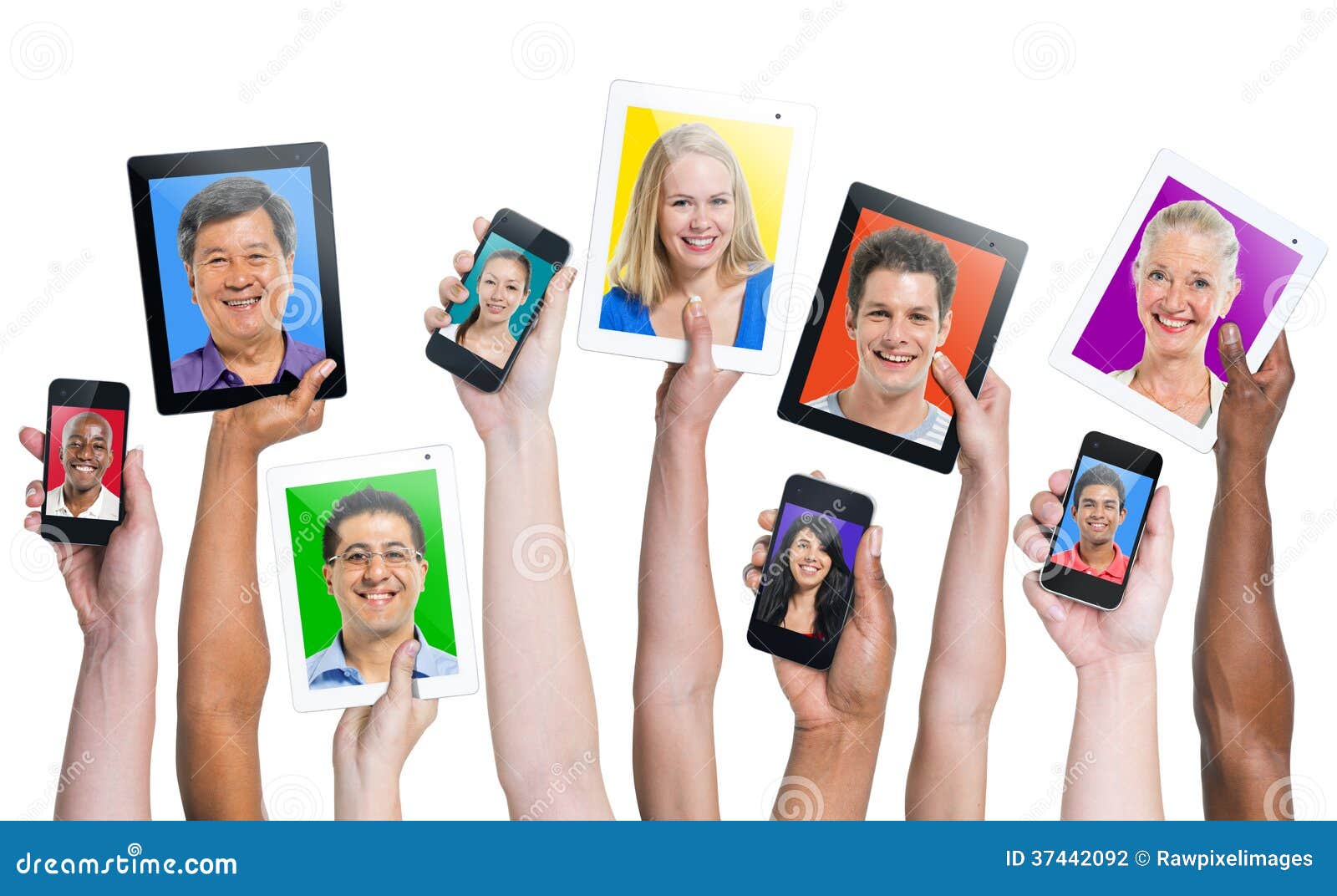 Human Hands Holding Communication Devices Stock Photo - Image of ...