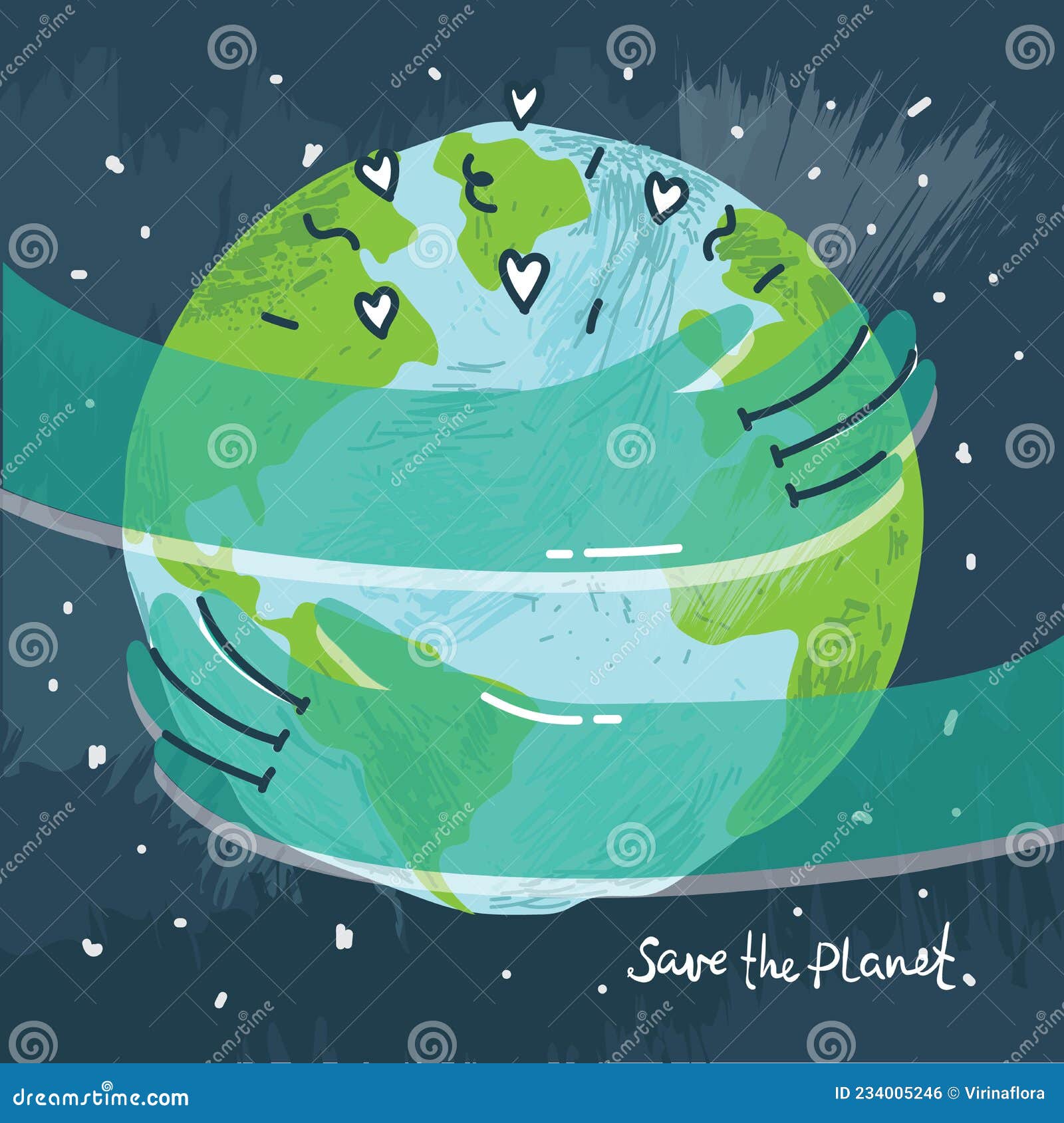 Human Hands Holding Earth, Save Earth Concept. Stock Vector ...
