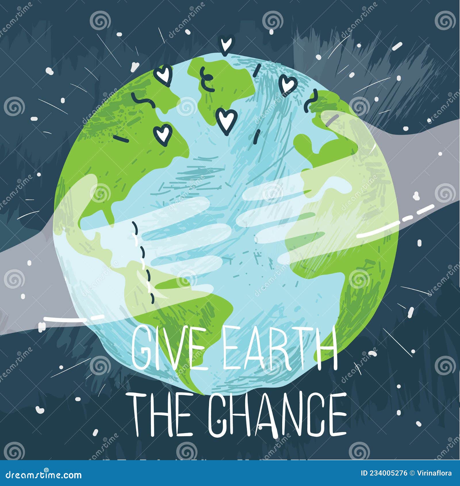 Human Save Water, Save Earth Together. Protect The Environment. Royalty ...