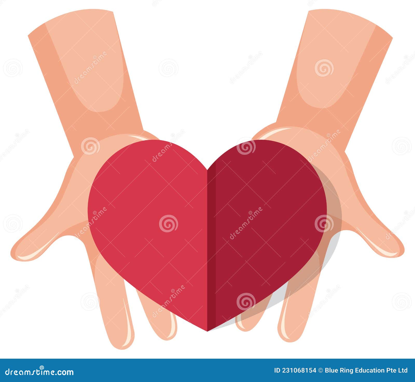 Human hands holding heart stock vector. Illustration of romance - 231068154