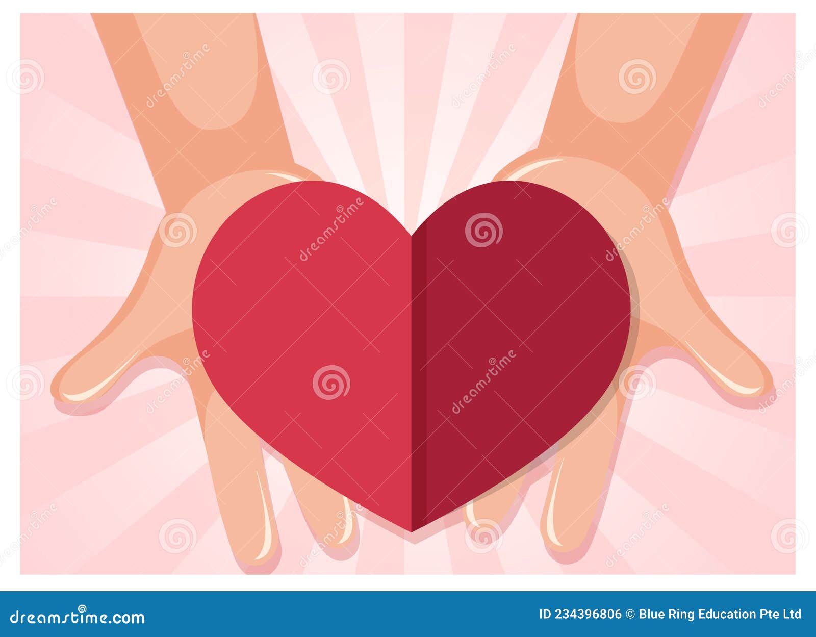 Human hands holding heart stock vector. Illustration of romantic ...