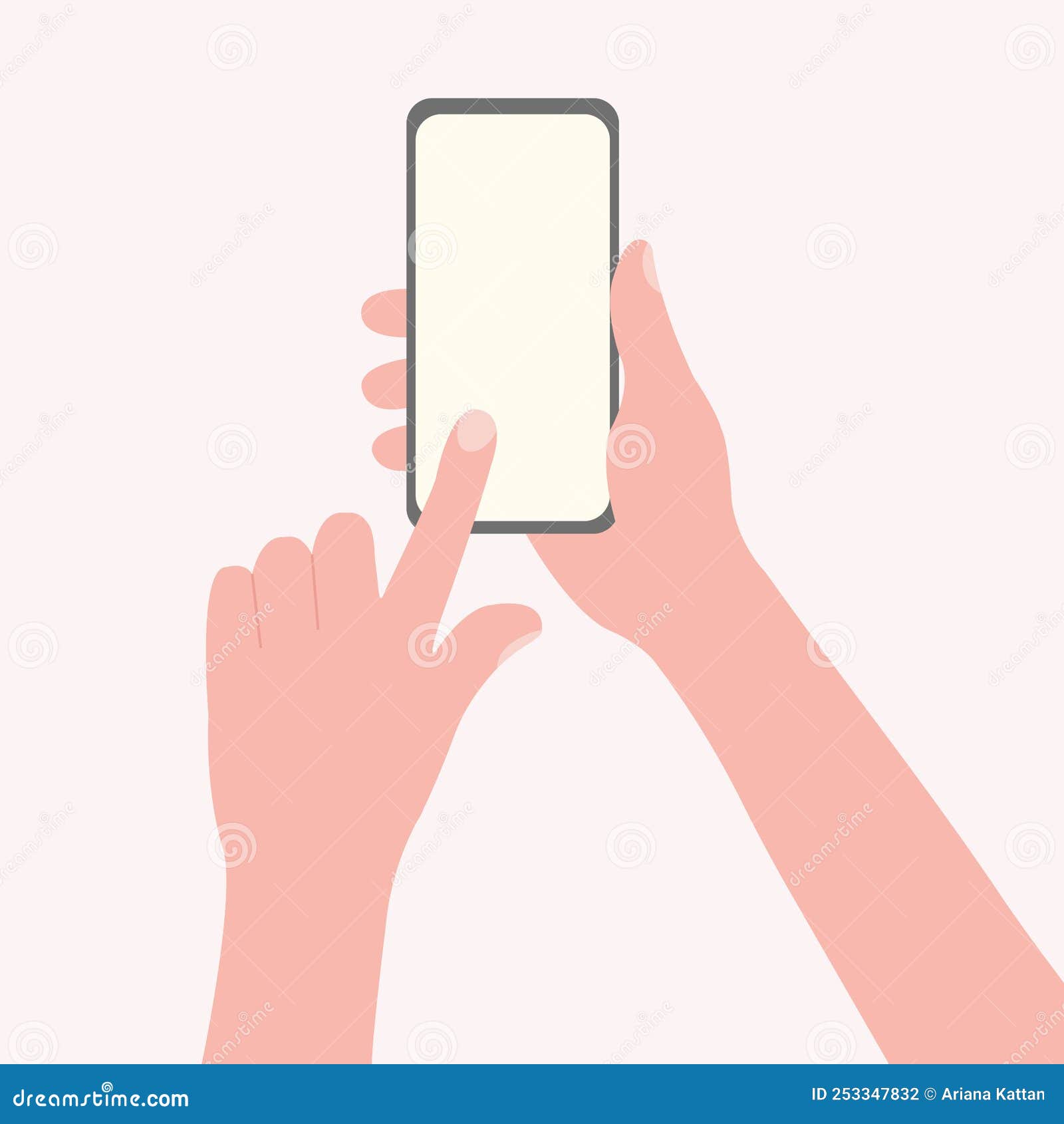 Human Hands Holding Smartphone and Click the Button Concept. Template ...