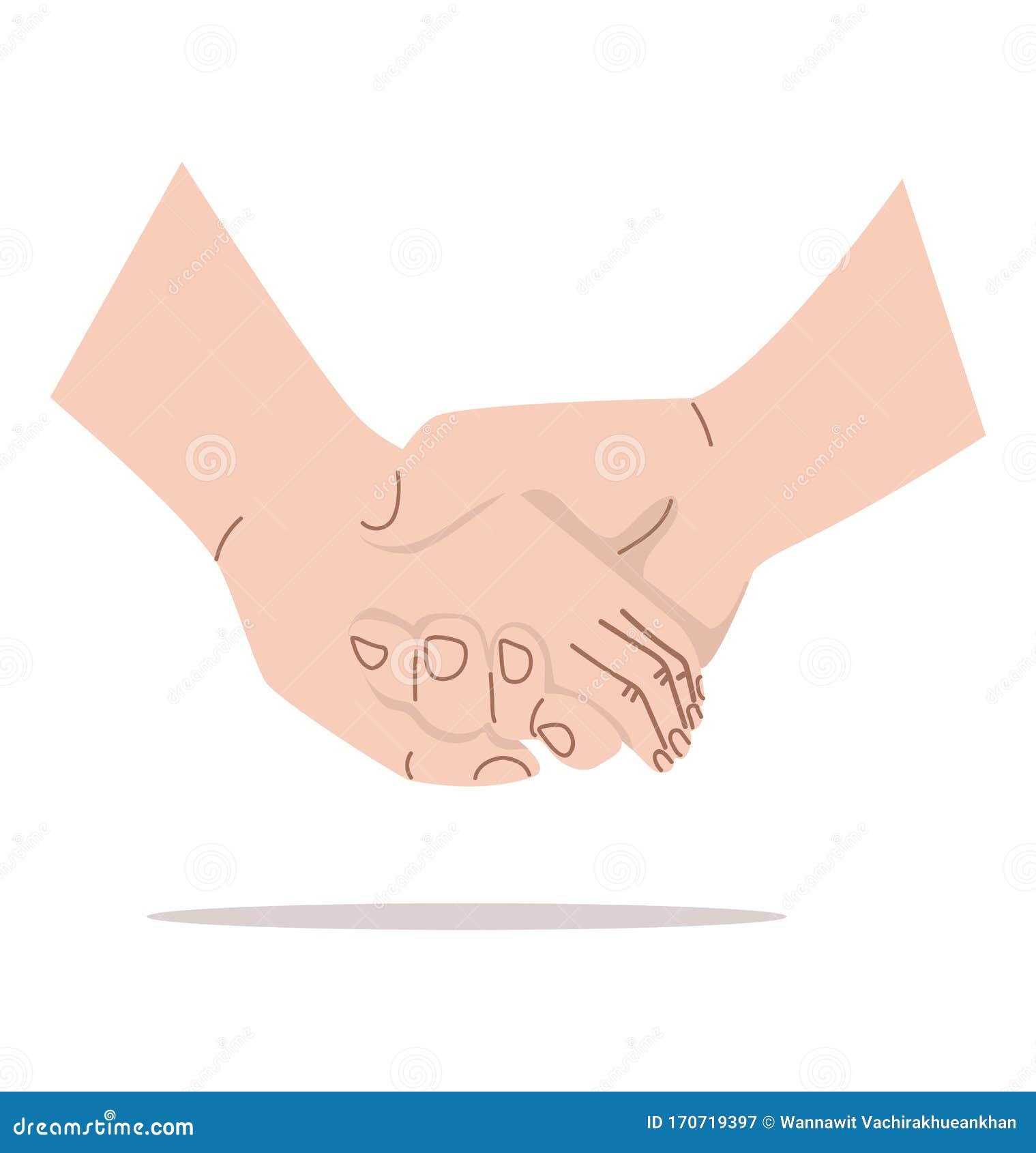 Human Hands Holding Together Vector Stock Vector - Illustration of ...