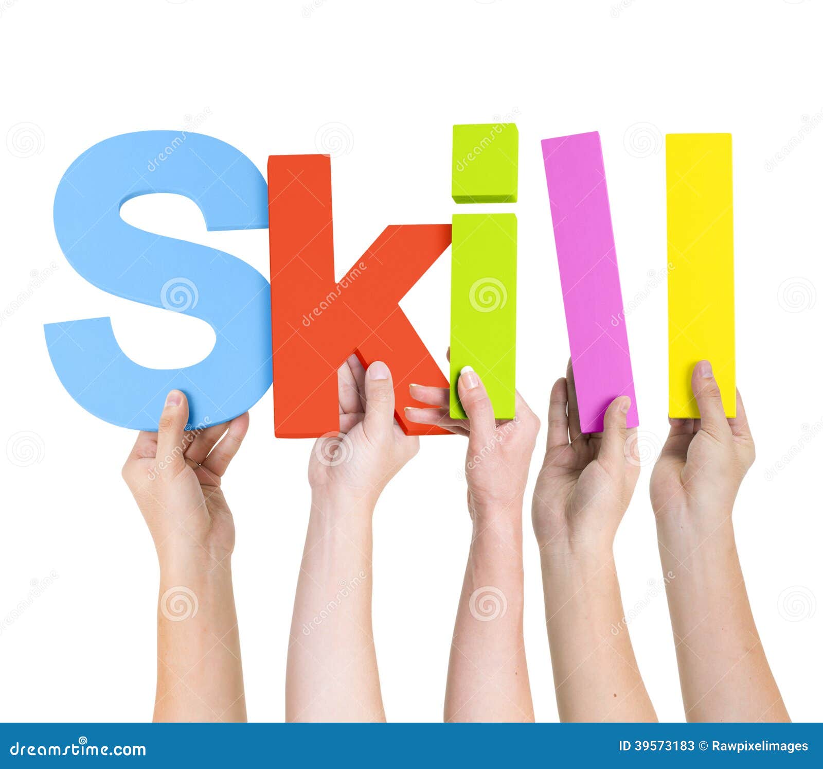 Human Hands Holding Word Skill Stock Image - Image of ideas, alphabet ...