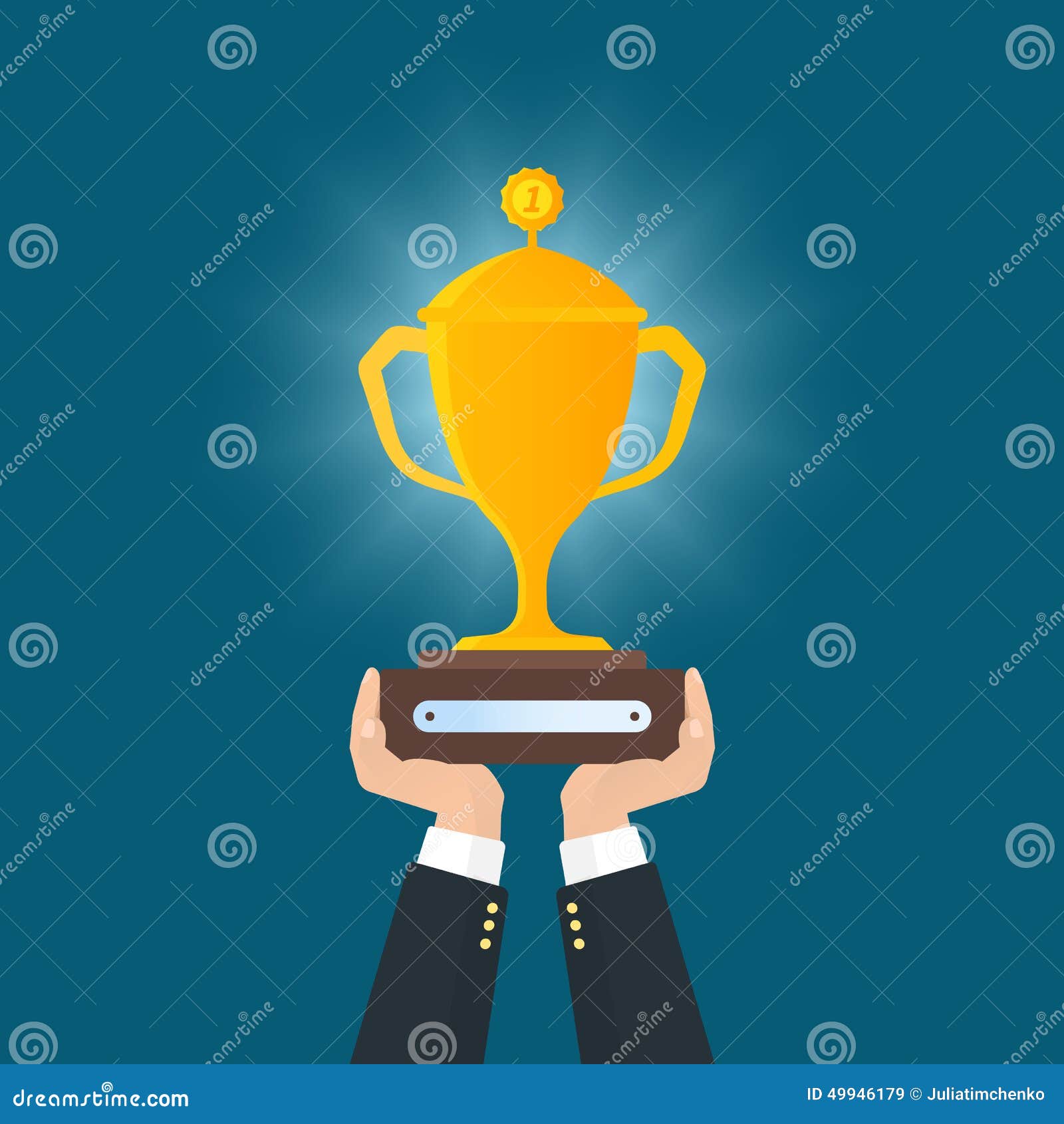 Human hands holds reward stock vector. Illustration of recompense ...