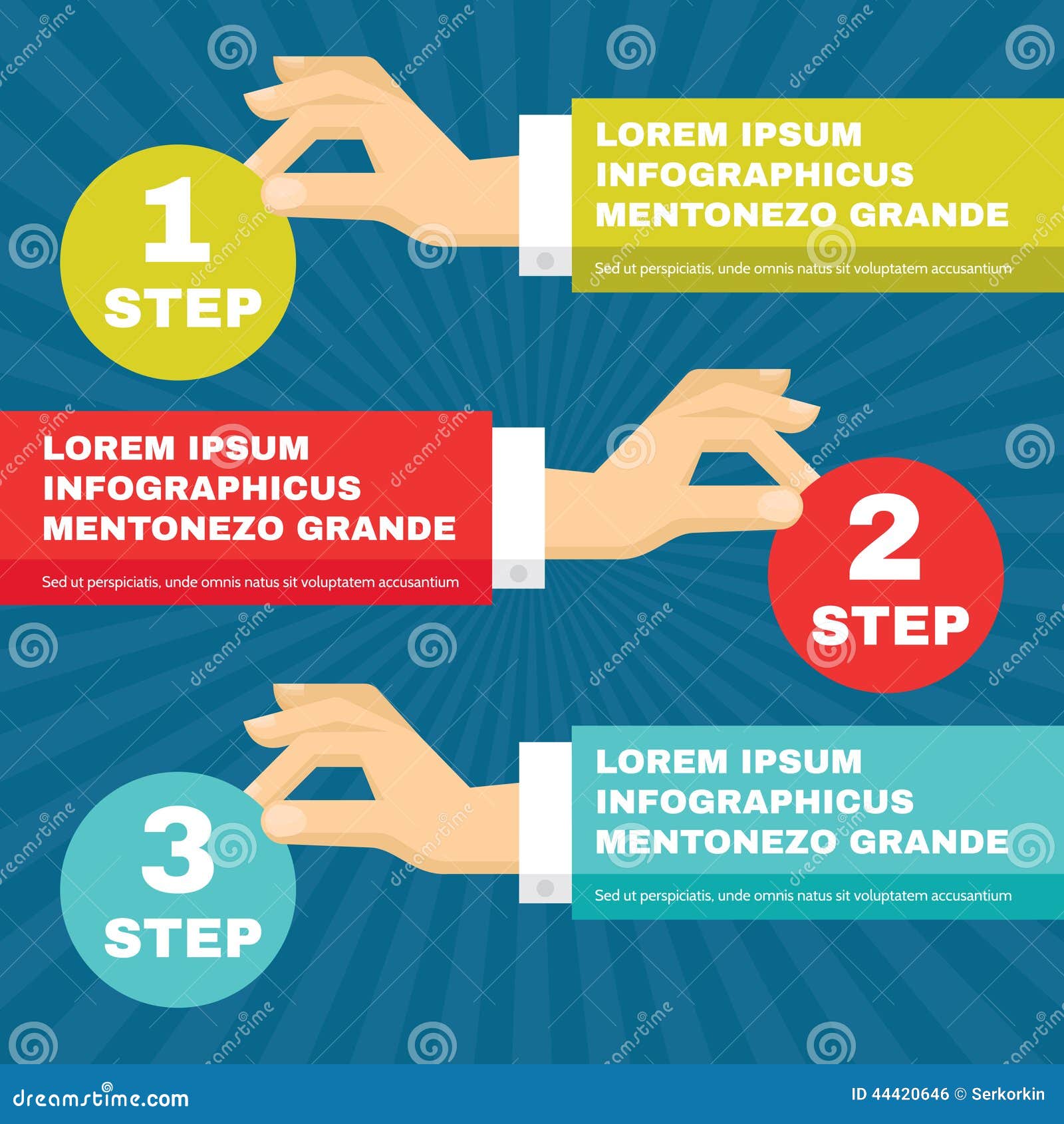 Human Hands with Infographic Round Blocks - Vector Concept Illustration ...