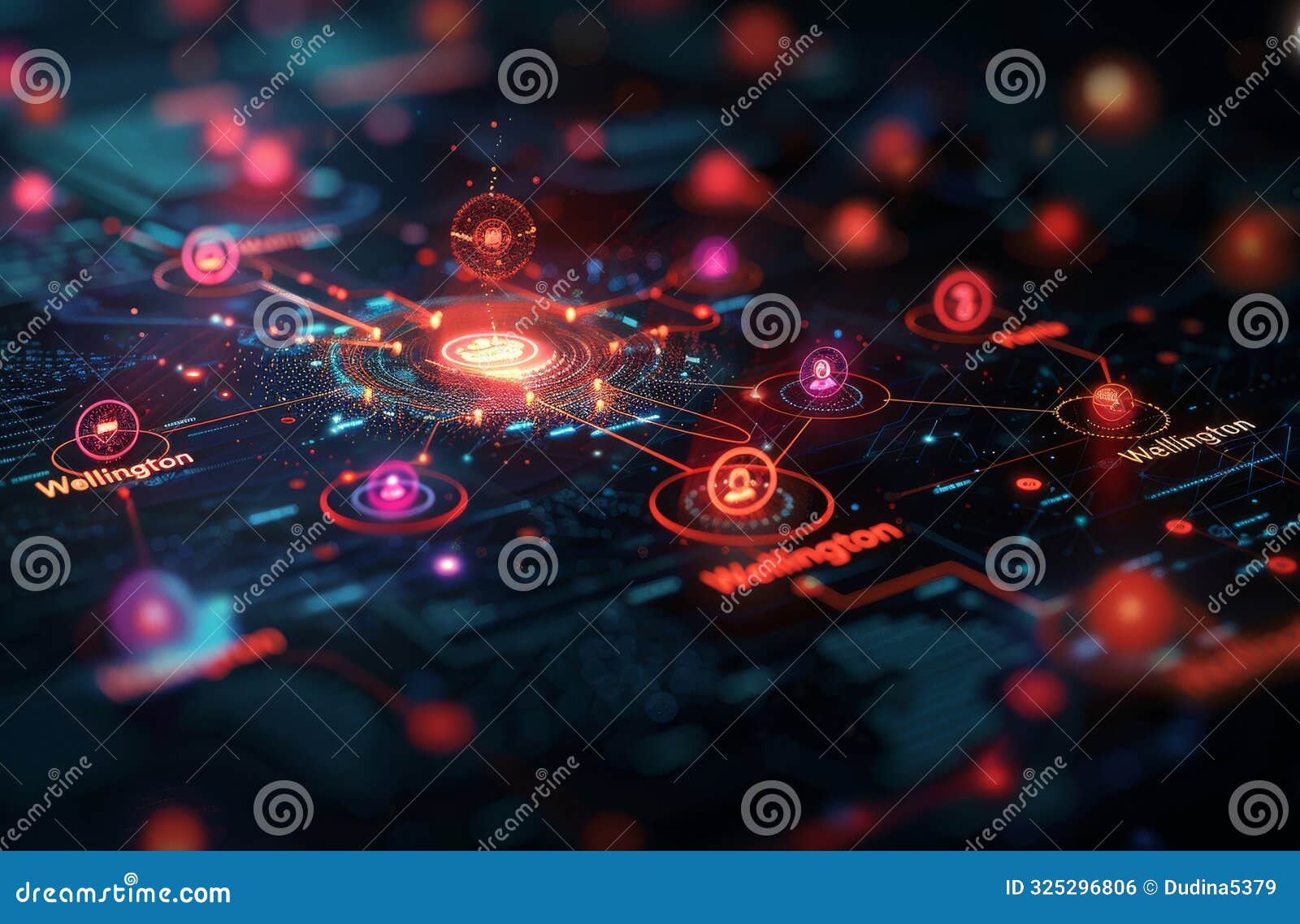 Human Hands Interacting with Advanced Digital Network Connections and ...