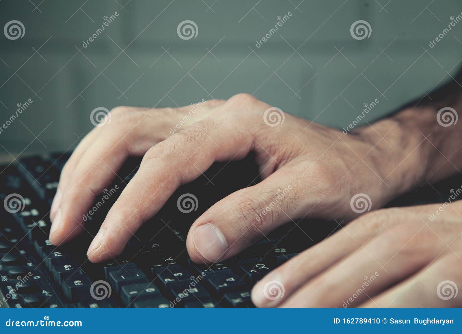 Human Hands on the Keyboard Stock Photo - Image of workplace, laptop ...