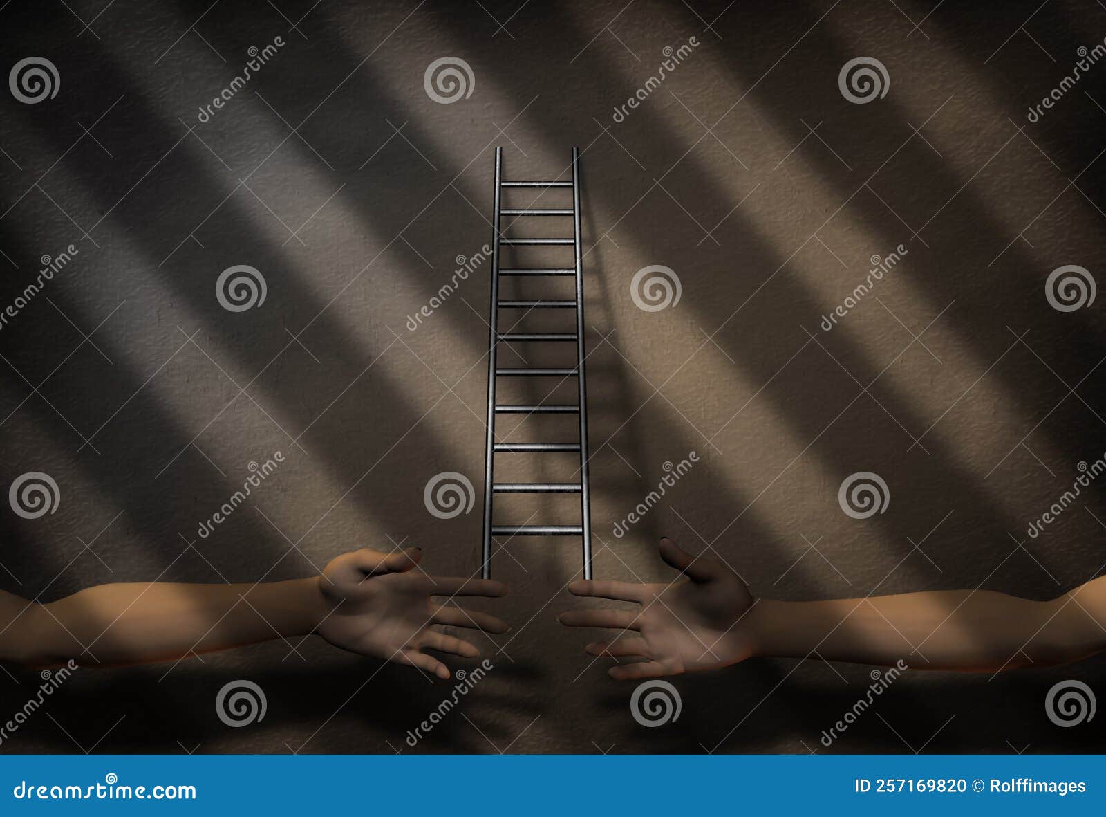 Human hands and ladder stock illustration. Illustration of people ...