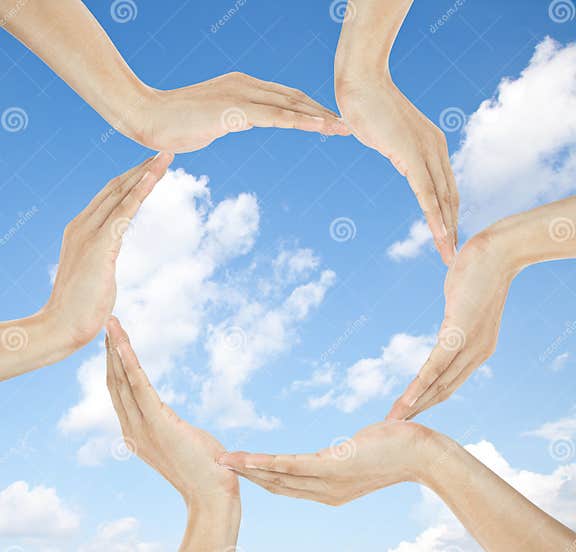Human hands making circle stock photo. Image of sign - 22366402