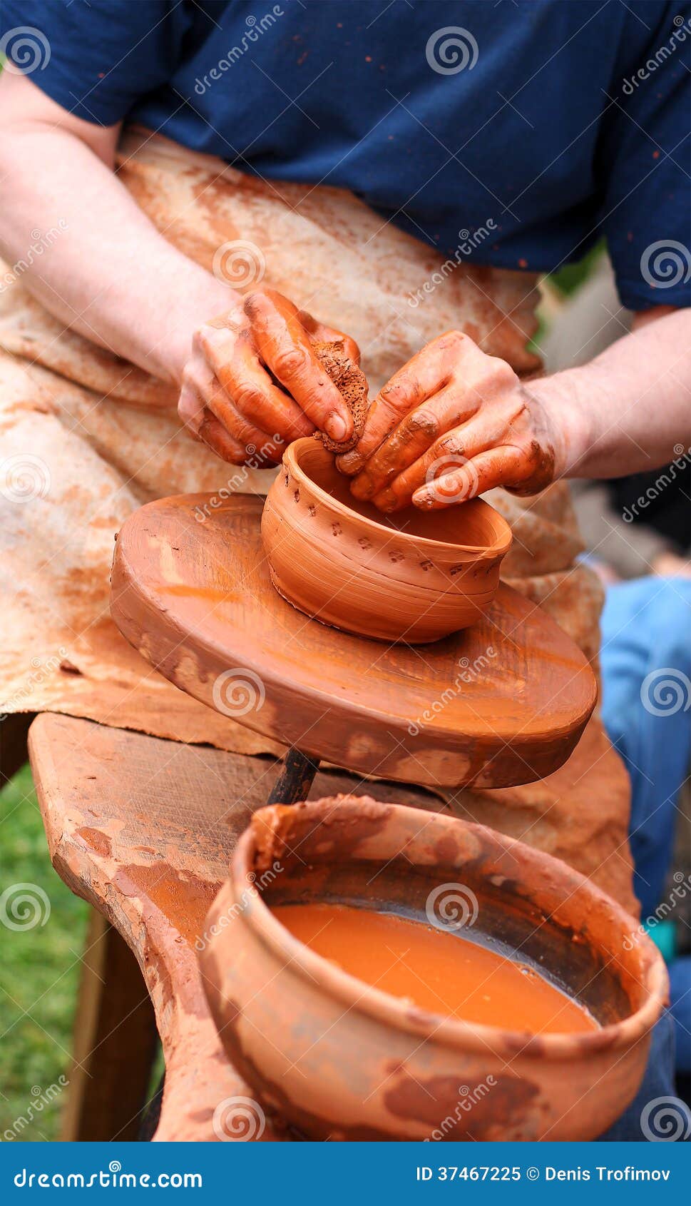 Human Hands Making Clay Pot on a Potter S Wheel Stock Image - Image of ...
