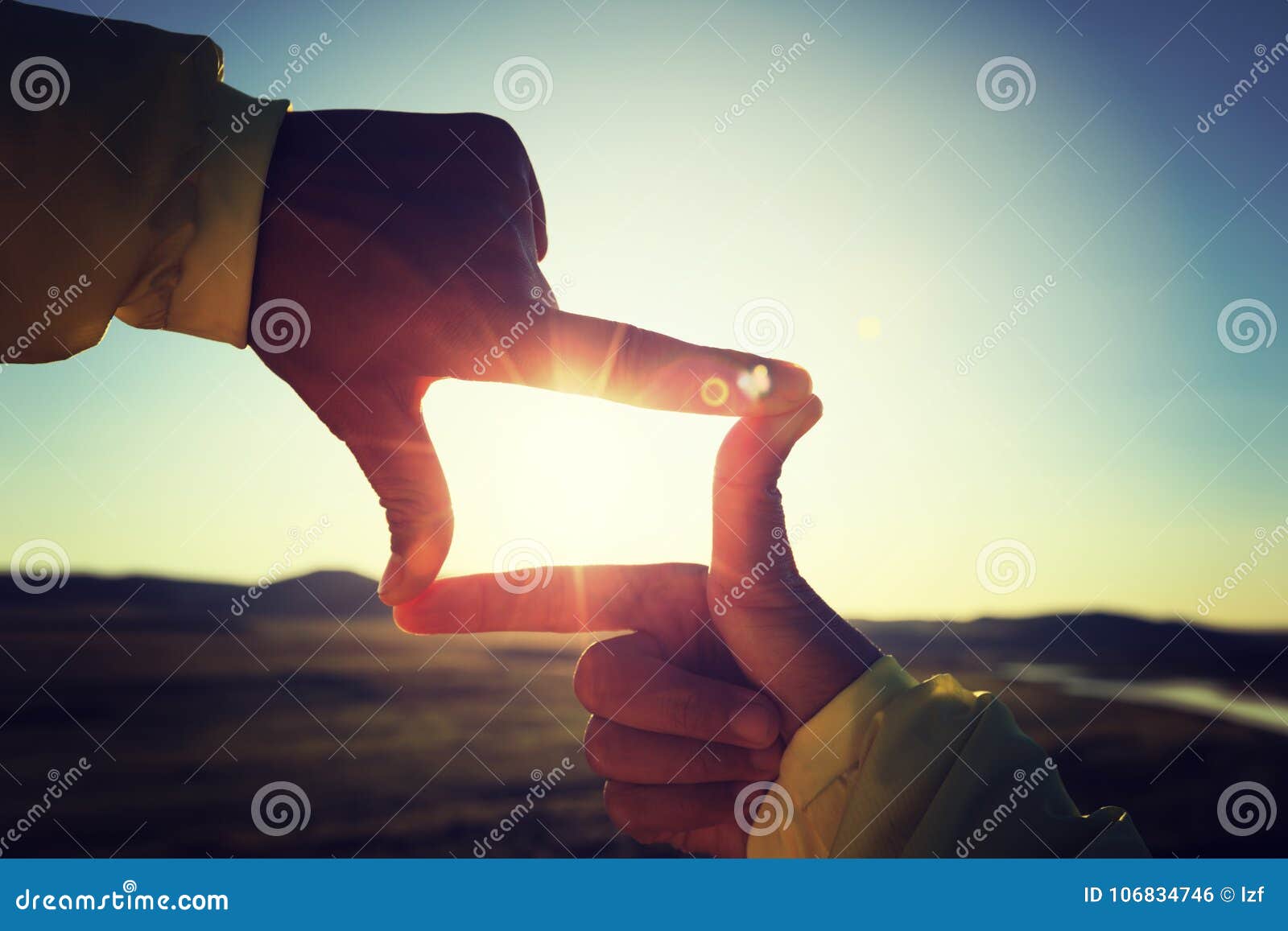 Human Hands Making a Frame Sign Stock Photo - Image of yellow, woman ...