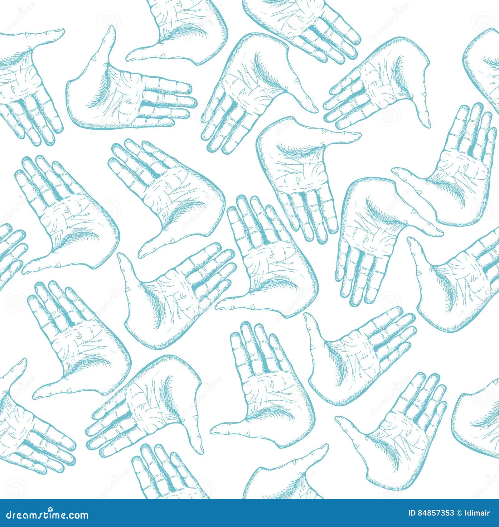 Human Hands Palm Seamless Pattern Vector Stock Vector - Illustration of ...