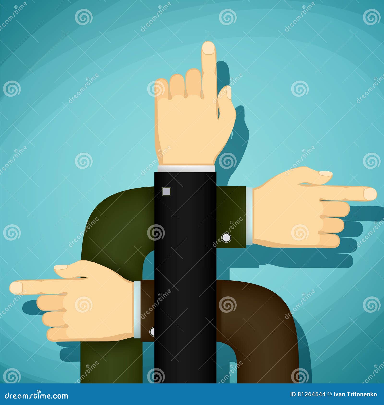 Human Hands Point the Finger the Direction. Stock Vector Cartoon Stock ...