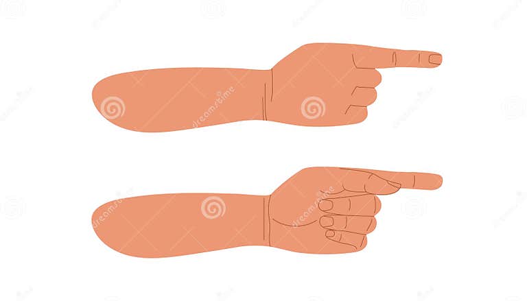 Human Hands Points Way with Finger, Forefinger. Pointer To Right ...