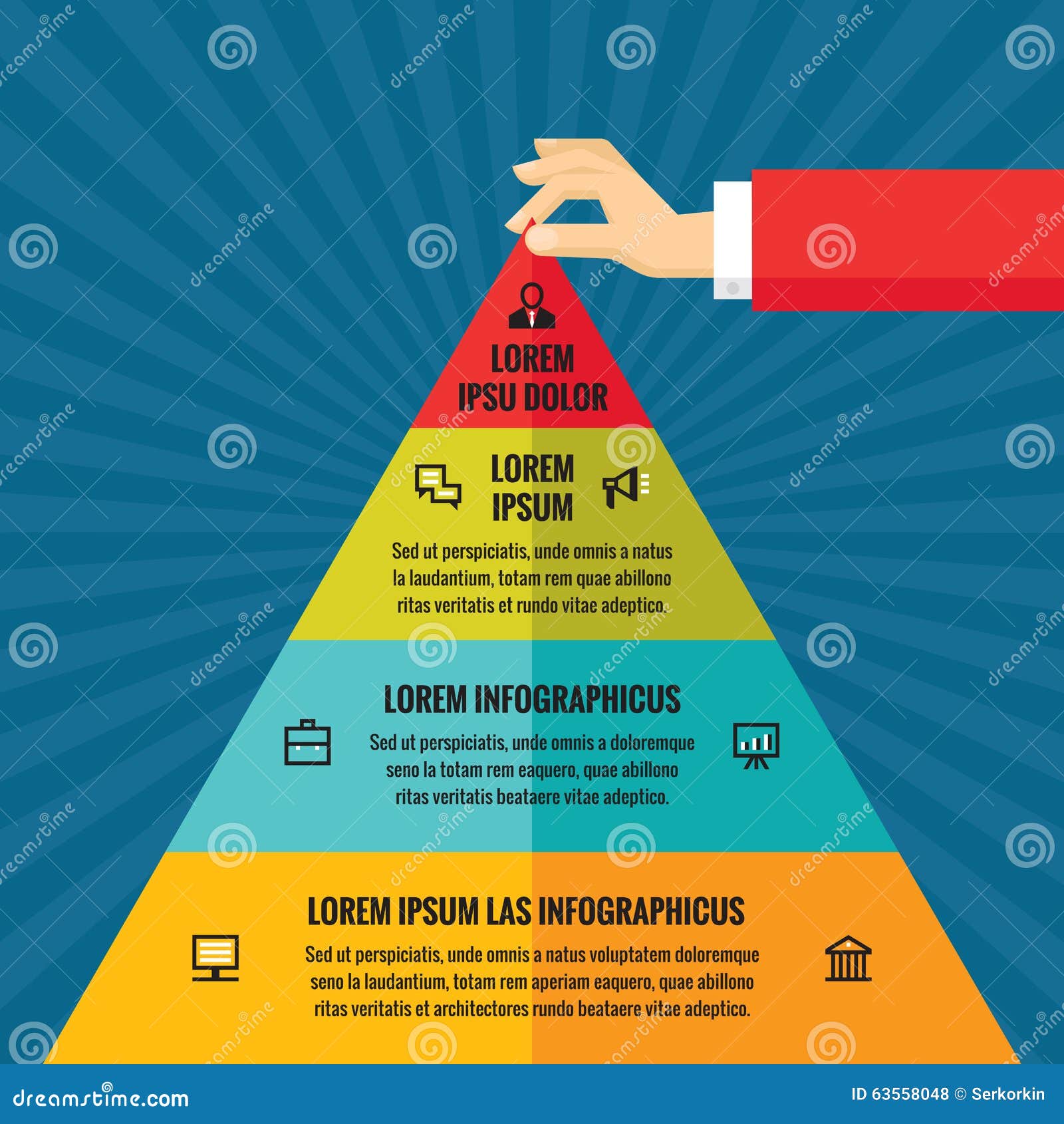 Human Hands with Pyramid - Infographic Business Concept Stock Vector ...