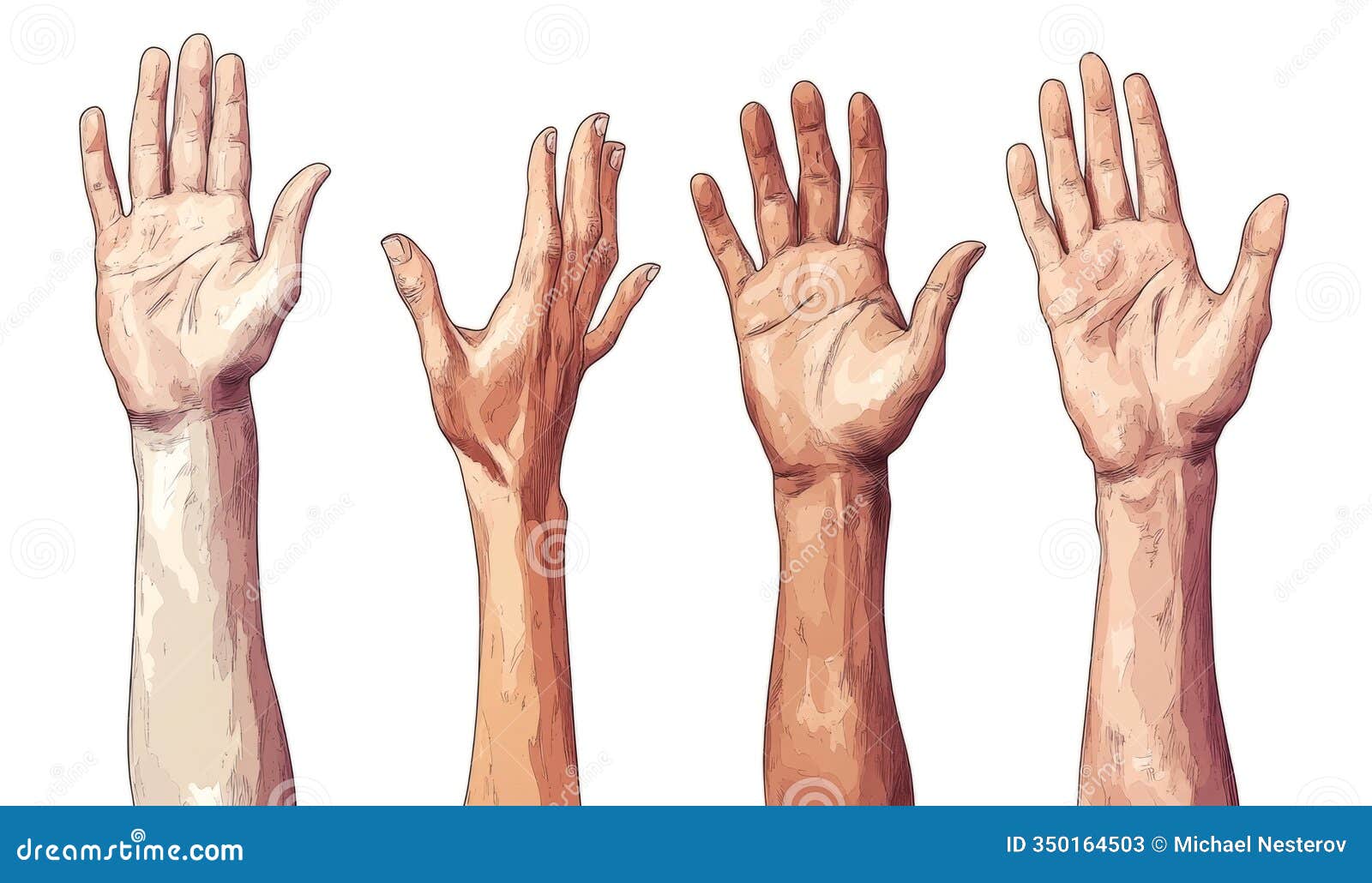 Human Hands Reaching Upwards in Different Gestures Stock Image - Image ...