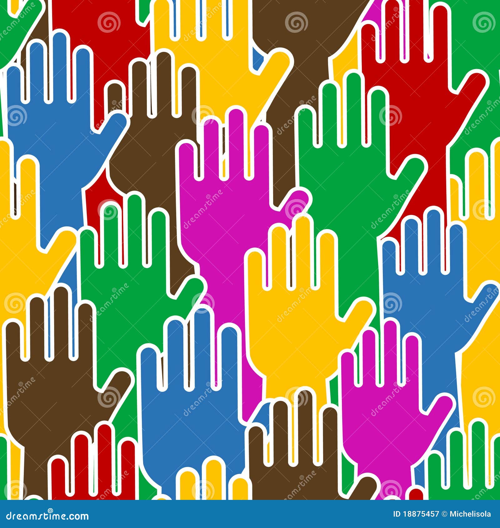 Human Hands - Seamless Pattern Stock Illustration - Illustration of ...