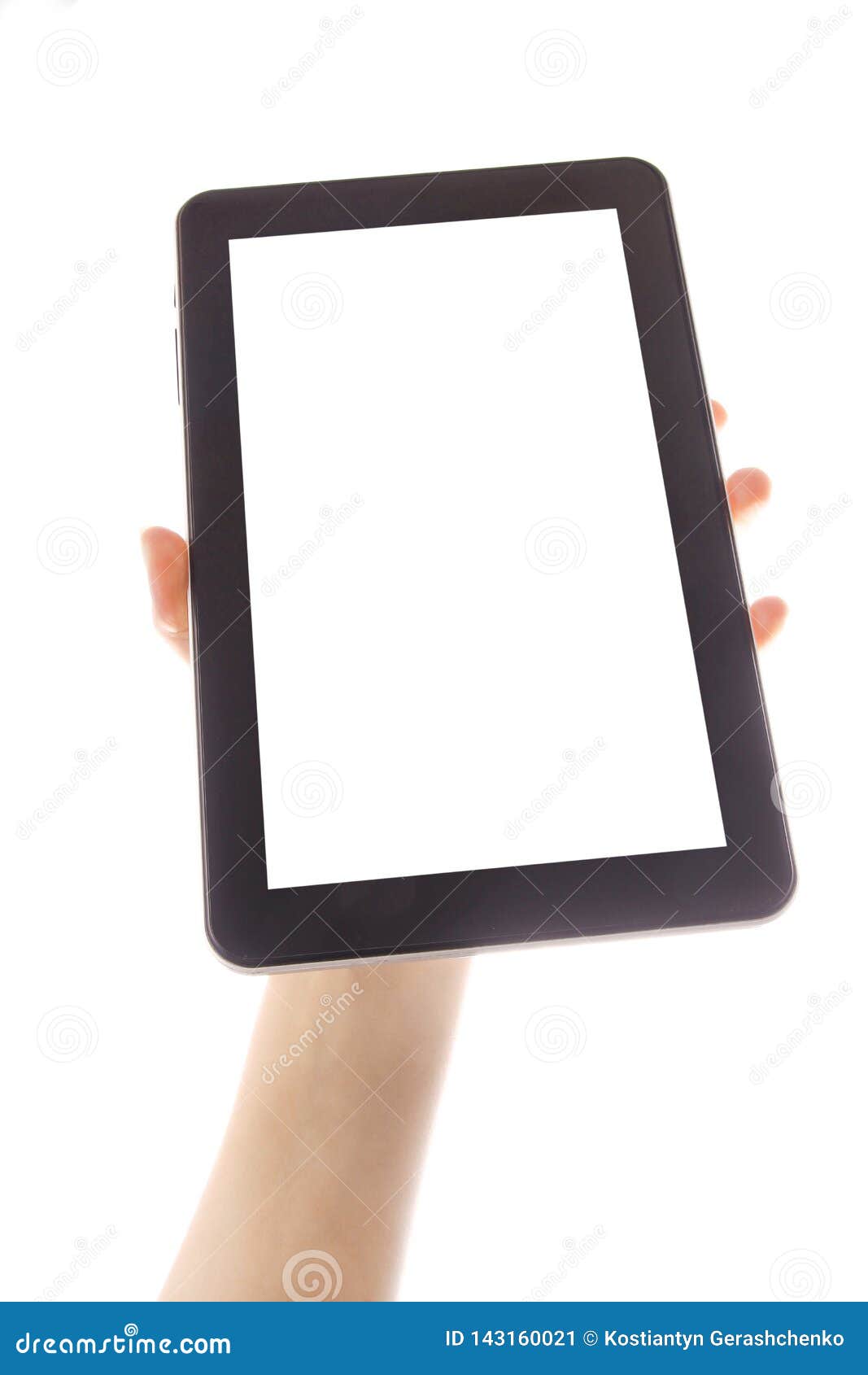 In Human Hands Tablet Computer Touch-screen Gadget with Isolated Stock ...
