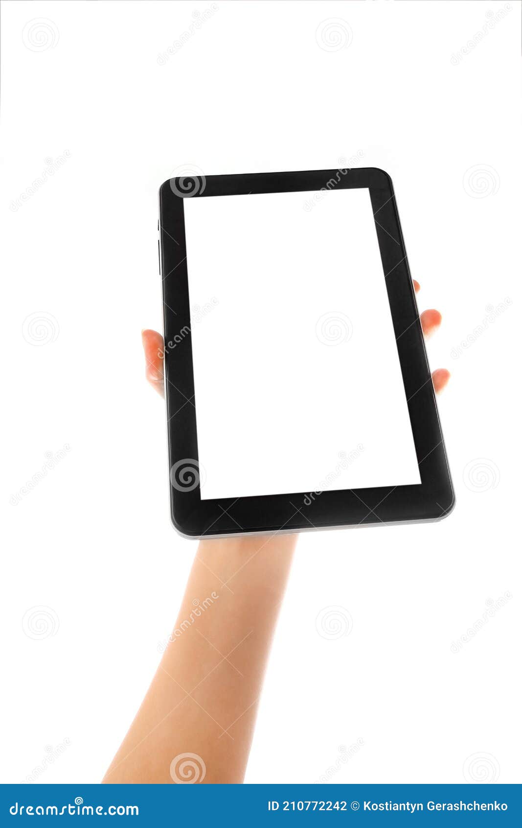 In Human Hands Tablet Computer Touch-screen Gadget with Isolated Stock ...