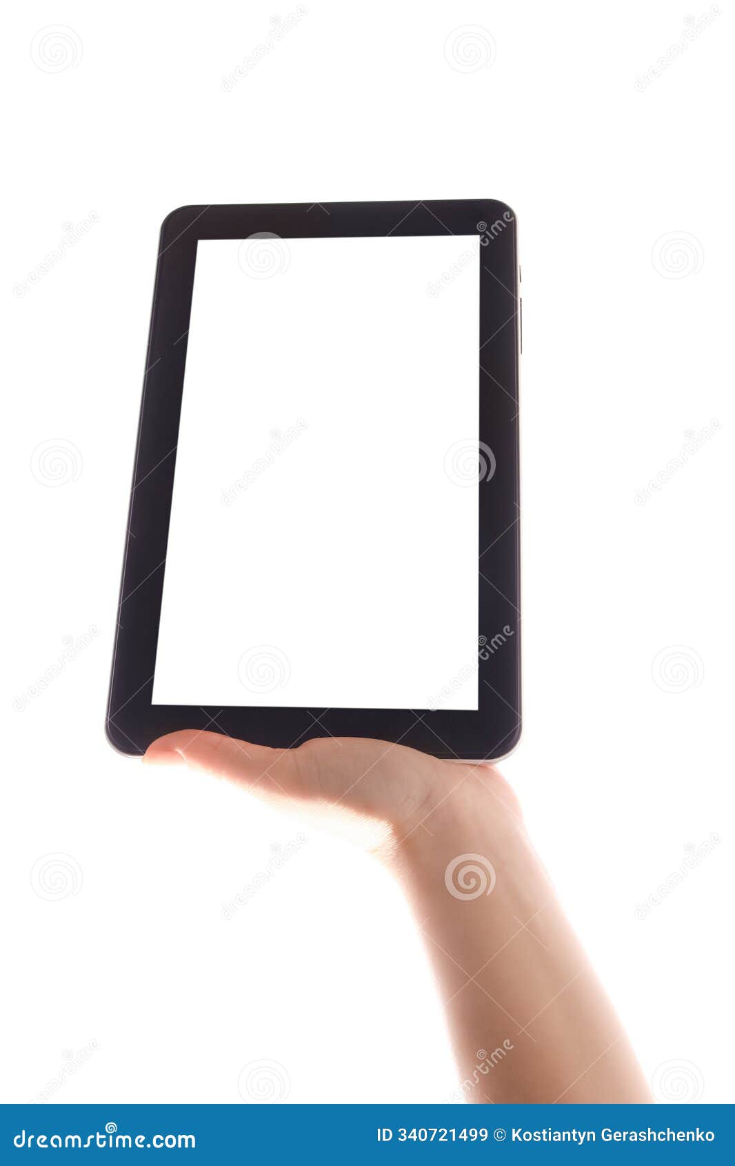 In Human Hands Tablet Computer Touch-screen Gadget with Isolated Stock ...