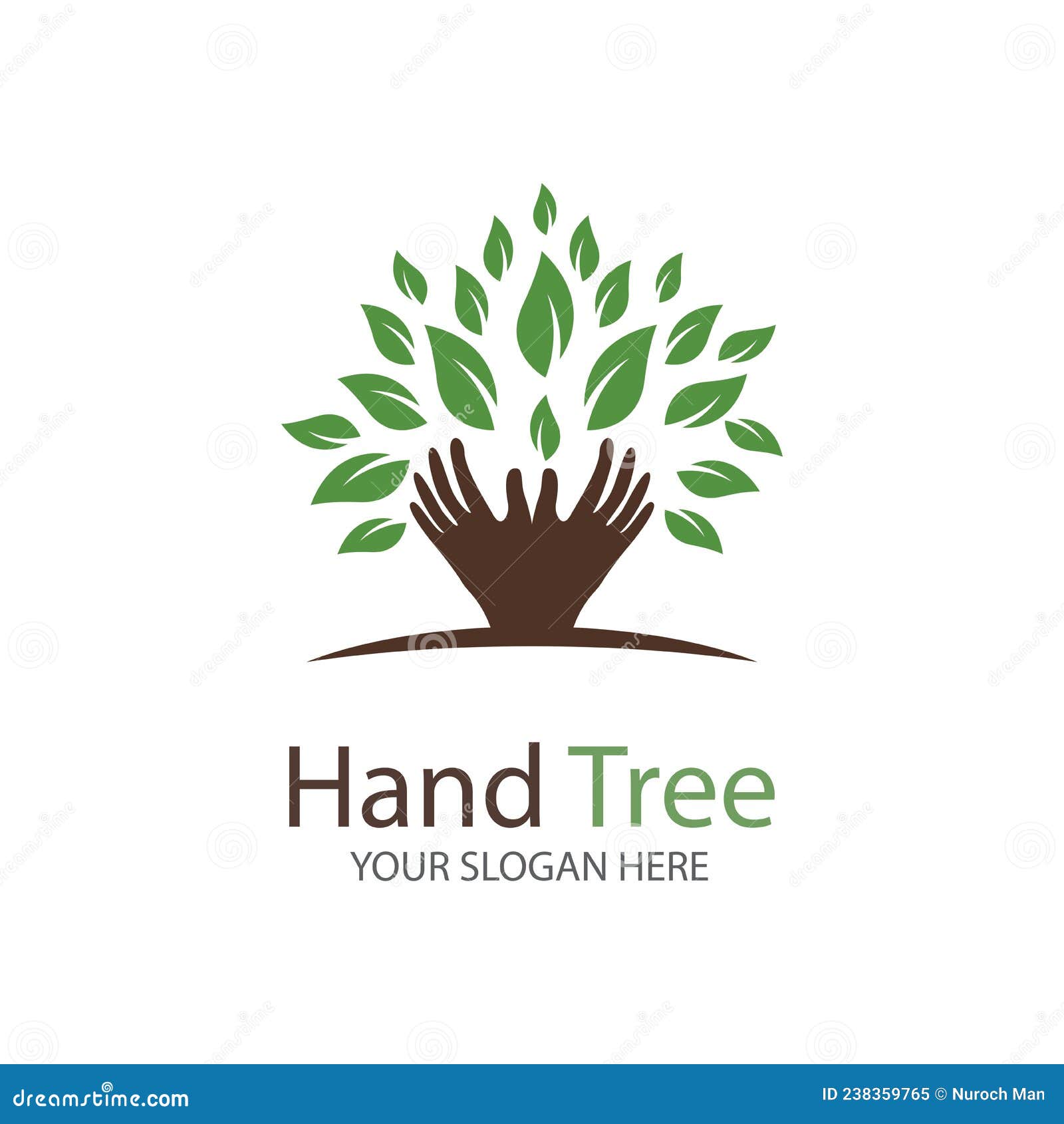 Human Hands and Tree with Green Leaves. Logo Symbol Icon Illustration ...