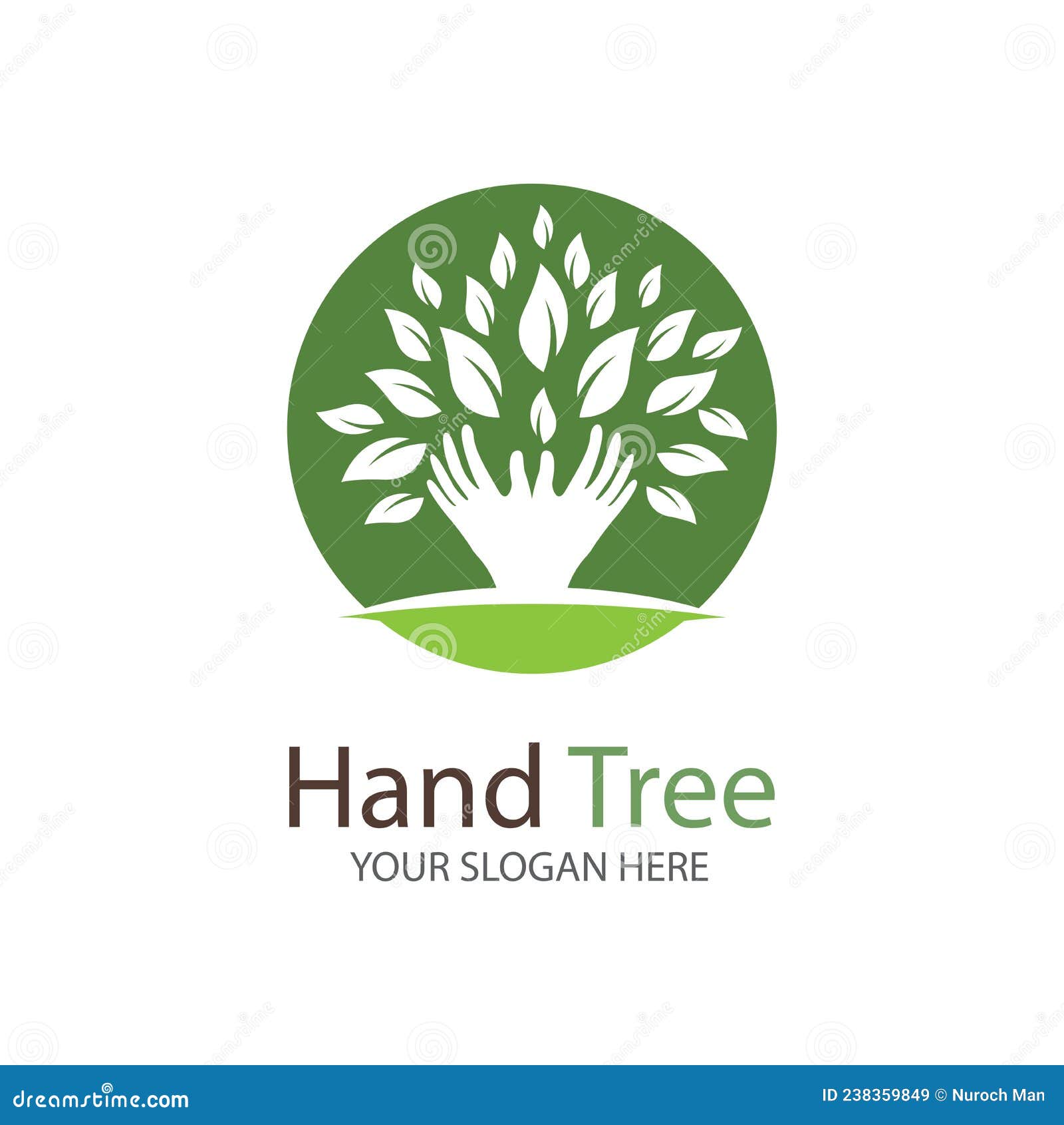 Human Hands and Tree with Green Leaves. Logo Symbol Icon Illustration ...