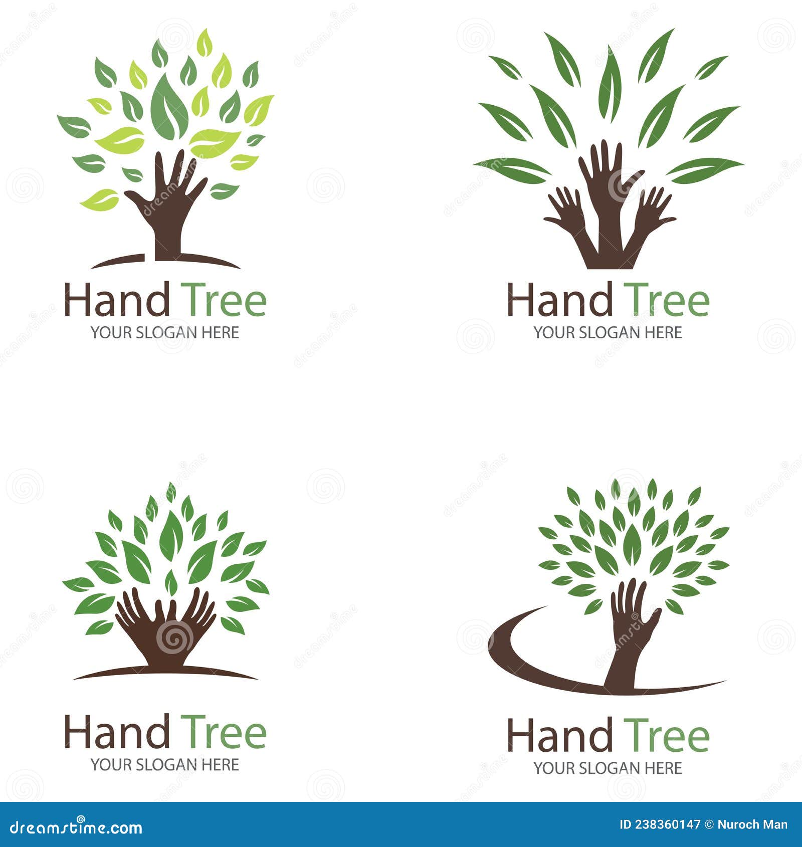 Human Hands and Tree with Green Leaves. Logo Symbol Icon Illustration ...