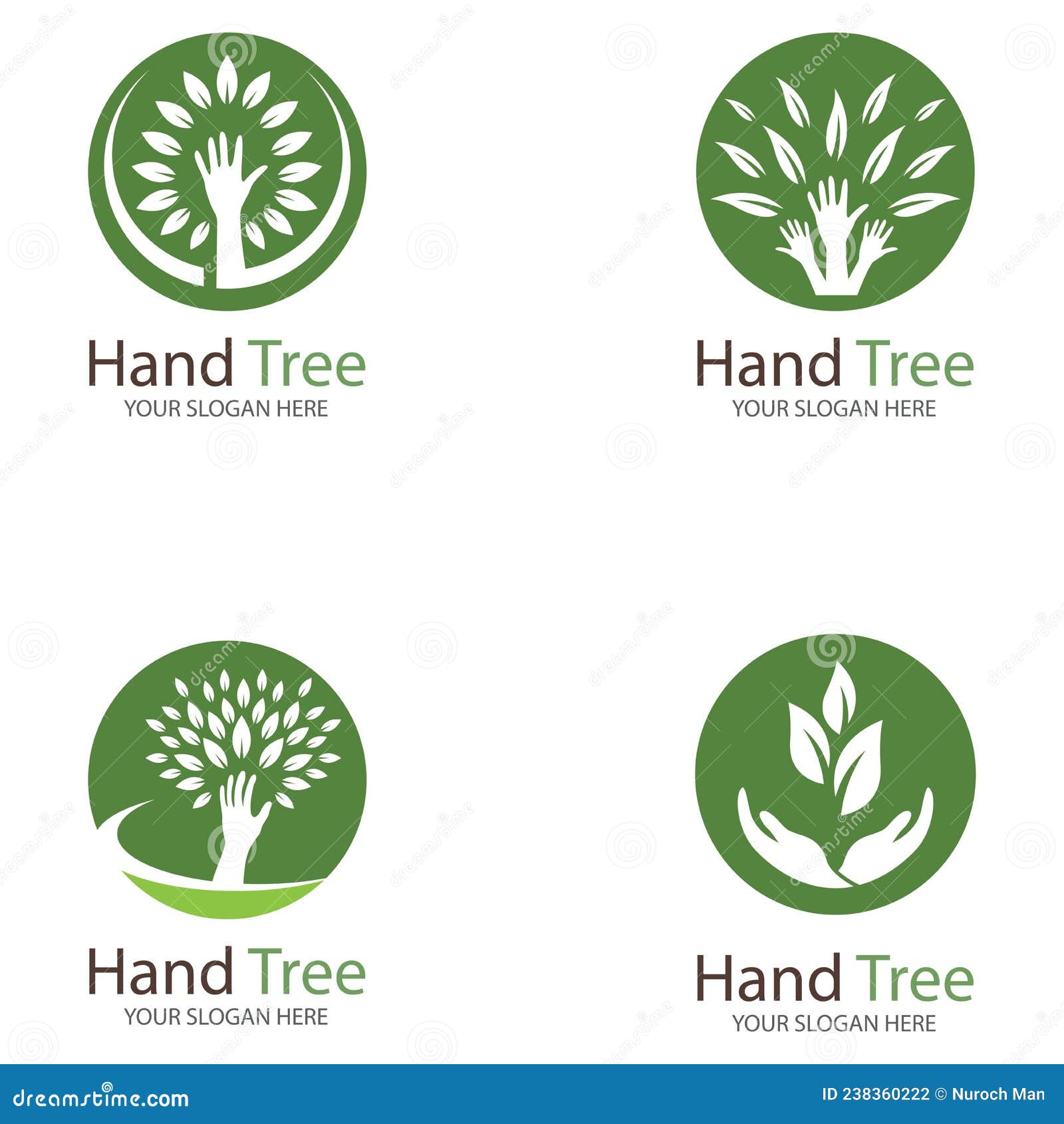 Human Hands and Tree with Green Leaves. Logo Symbol Icon Illustration ...