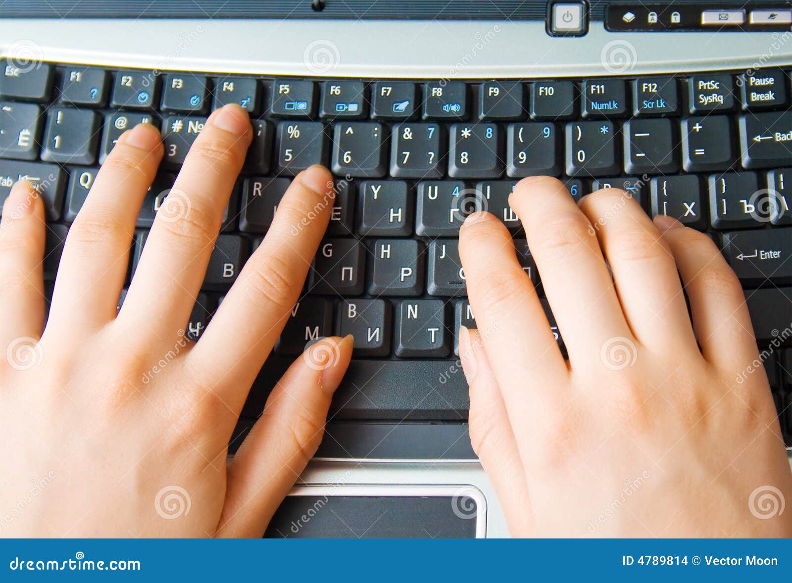Stock Images: Human Hands Typing On The Keyboard Picture. Image: 4789814