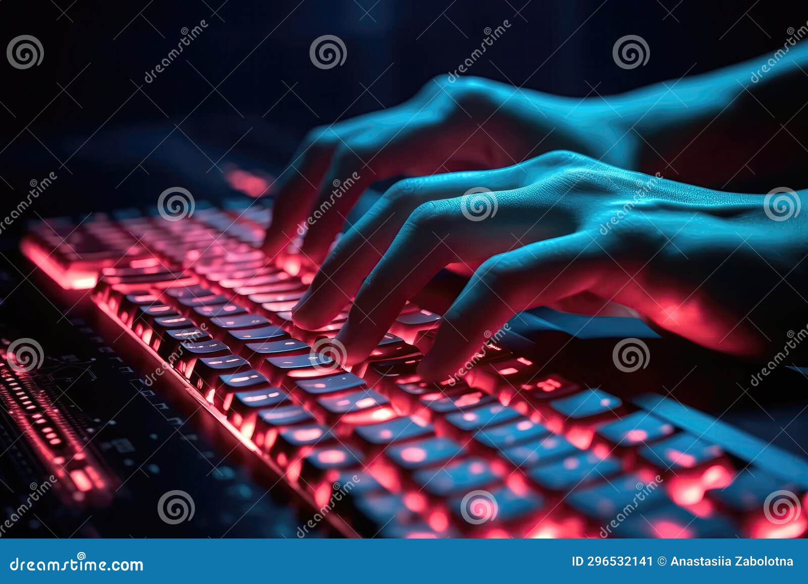 Human Hands are Typing on Keyboard. Generative AI Stock Illustration ...