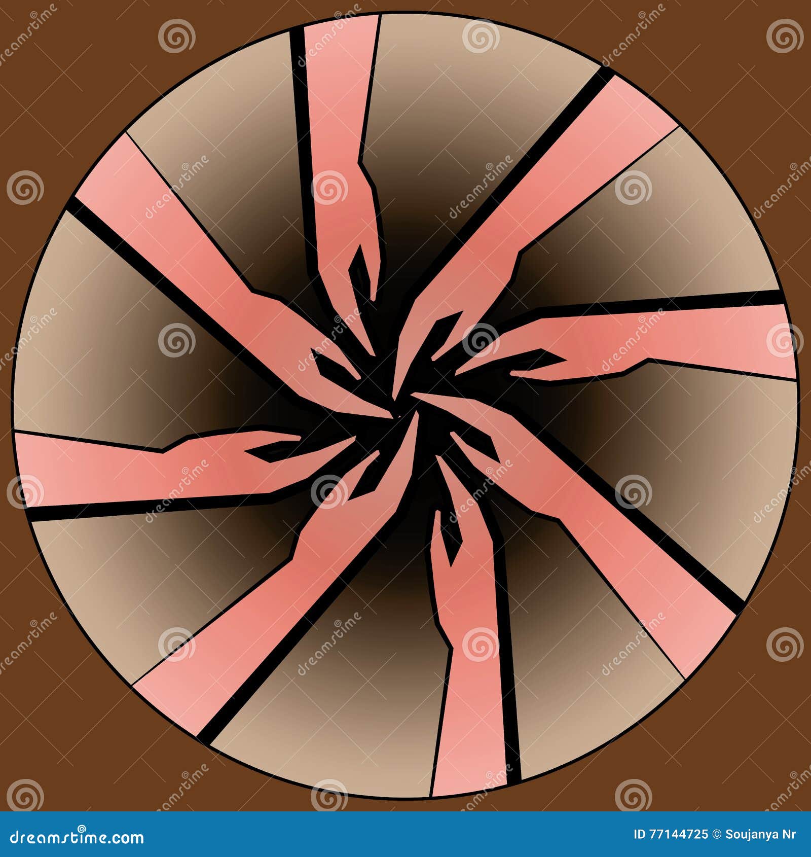 Human Hands United for a Purpose Stock Vector - Illustration of human ...