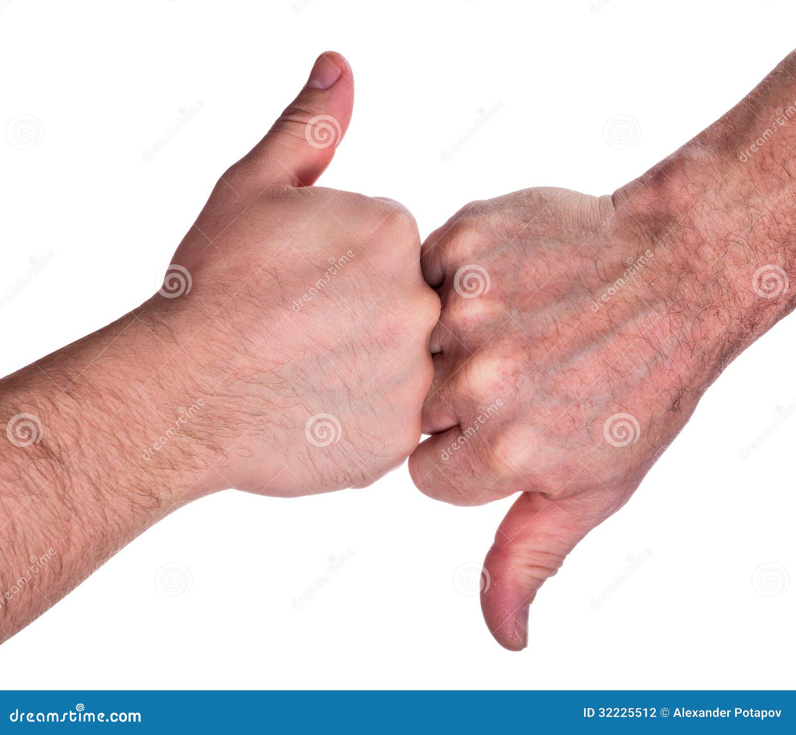 Human Hands With Up And Down Fingers On White Stock Photography - Image ...