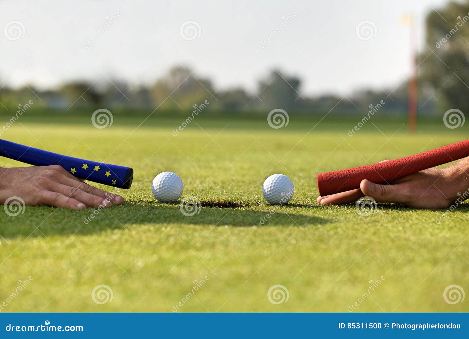 Human Hands Using Golf Balls To Play Pool Stock Photo - Image of color ...
