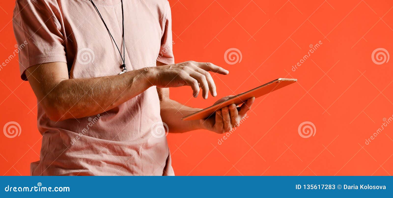 Human Hands Using Tablet Computer Stock Image - Image of connection ...