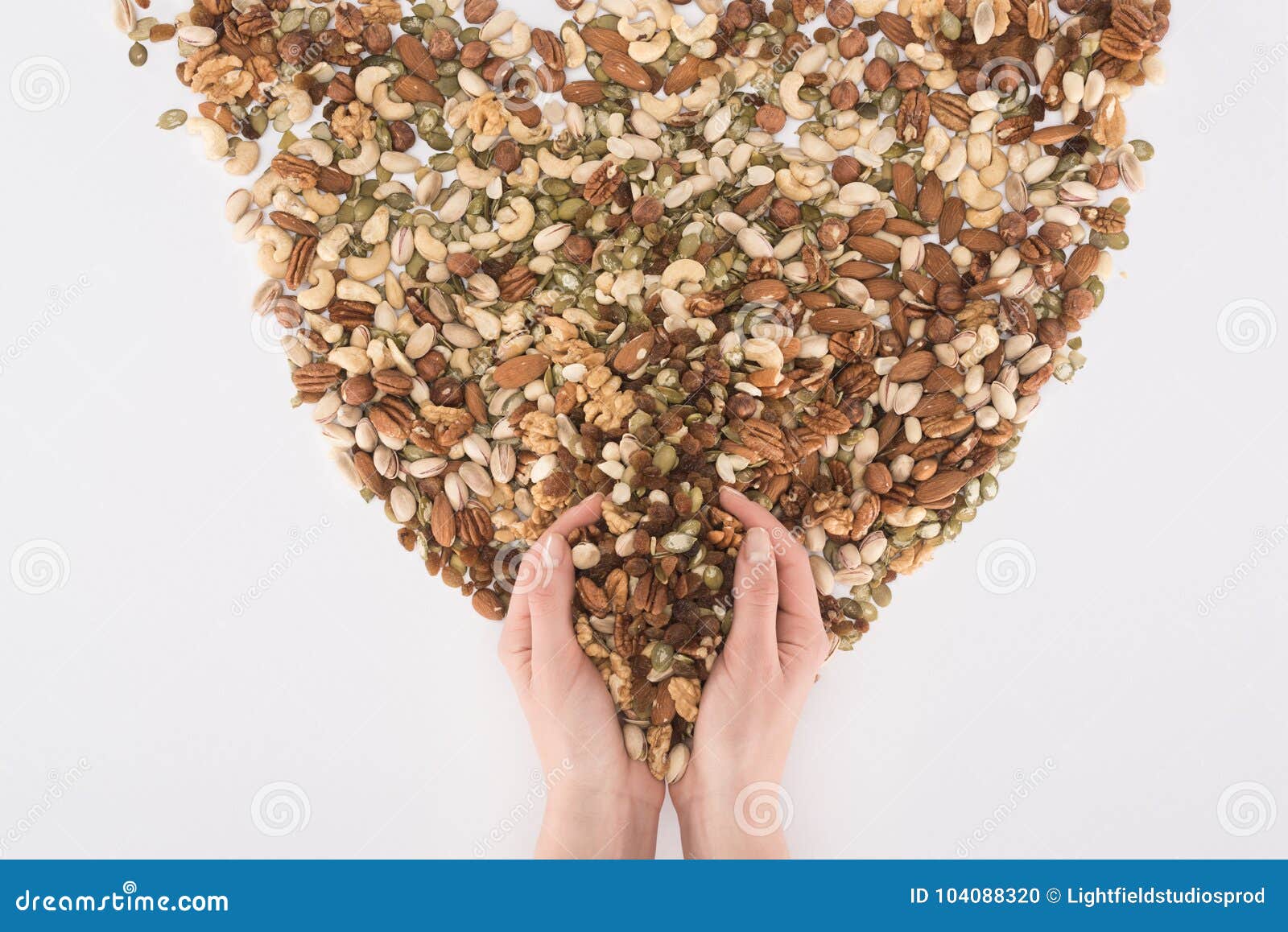 Human Hands and Various Nuts Stock Photo - Image of heap, ingredients ...