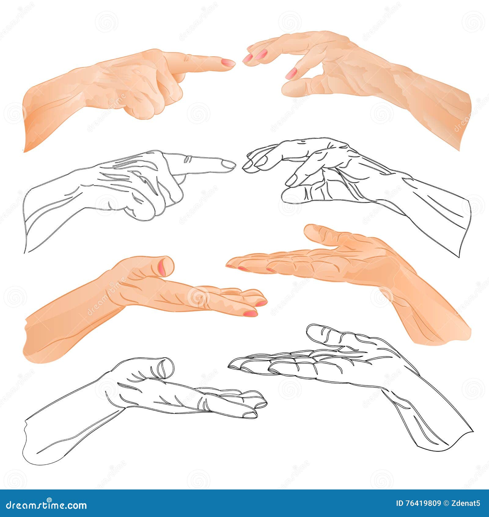 Human hands Vector stock vector. Illustration of pointer - 76419809