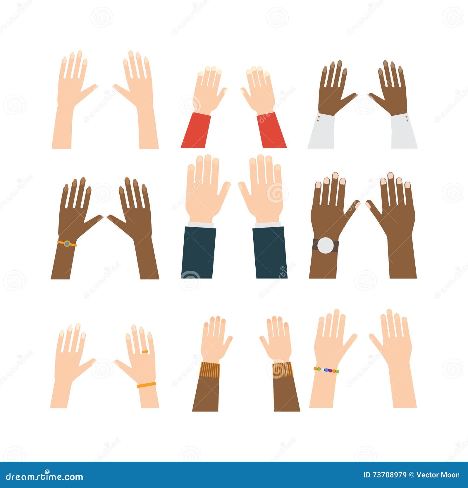 Human Hands Vector Illustration. Stock Vector - Illustration of male ...