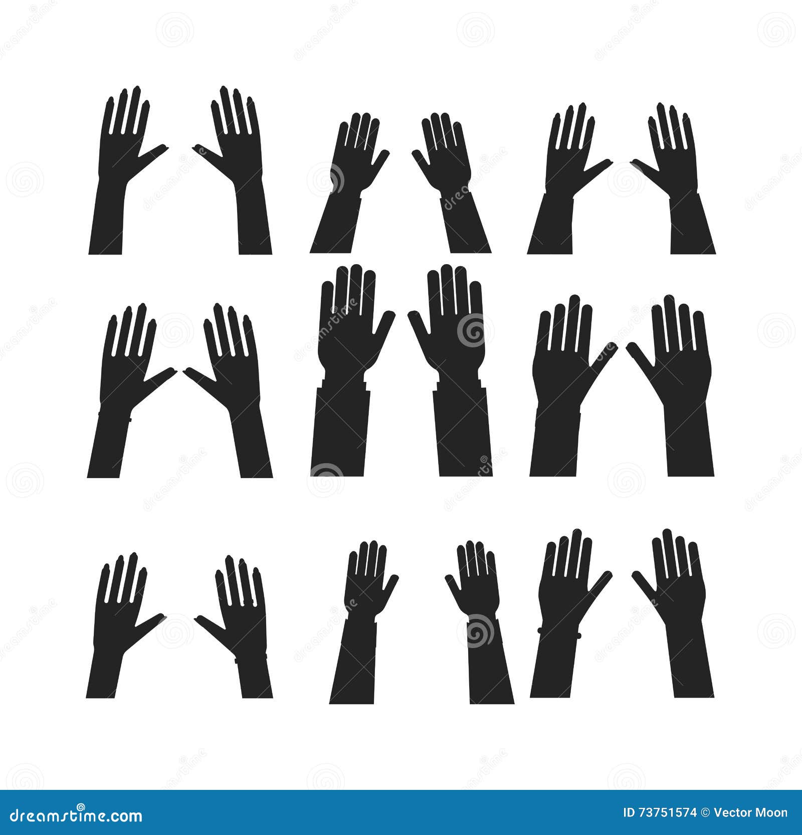 Human Hands Vector Illustration. Stock Vector - Illustration of drawing ...
