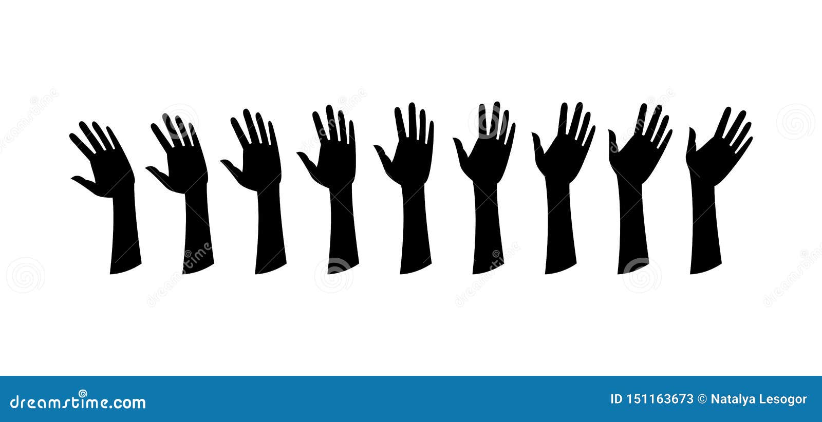 Human hands, wave the hand stock vector. Illustration of voting - 151163673