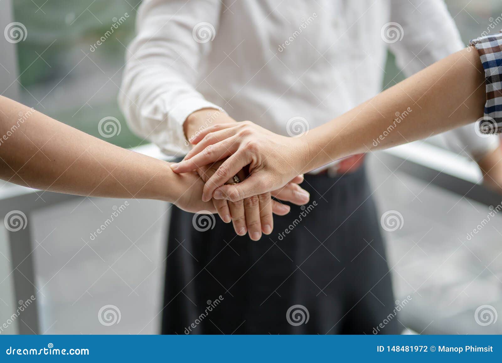 Human Hands Were a Collaboration Concept of Teamwork Stock Photo ...
