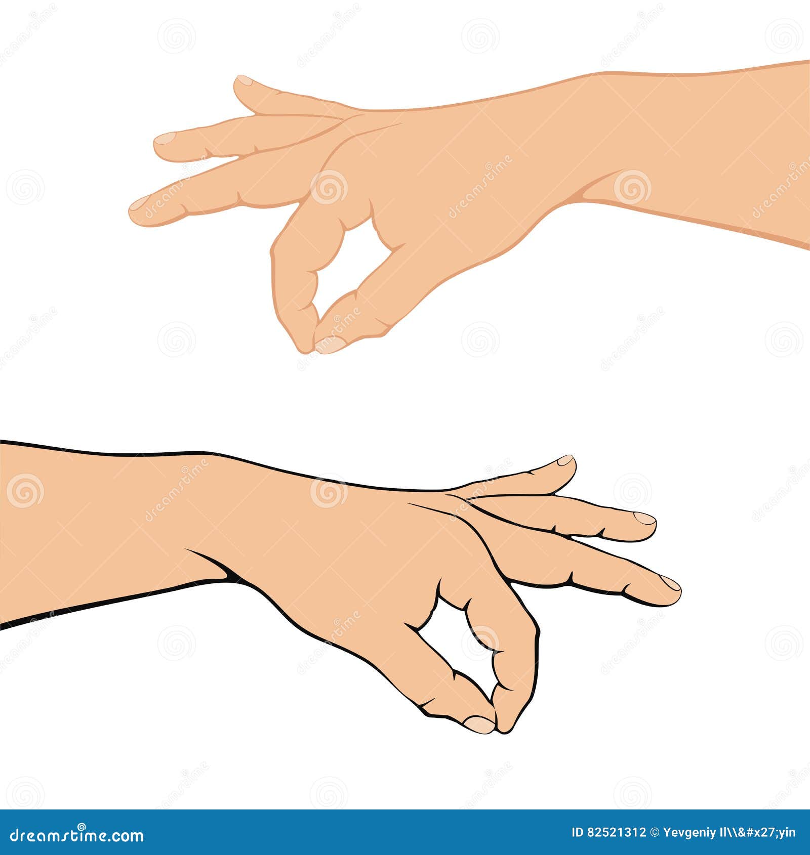 Human Hands on White Background Stock Illustration - Illustration of ...