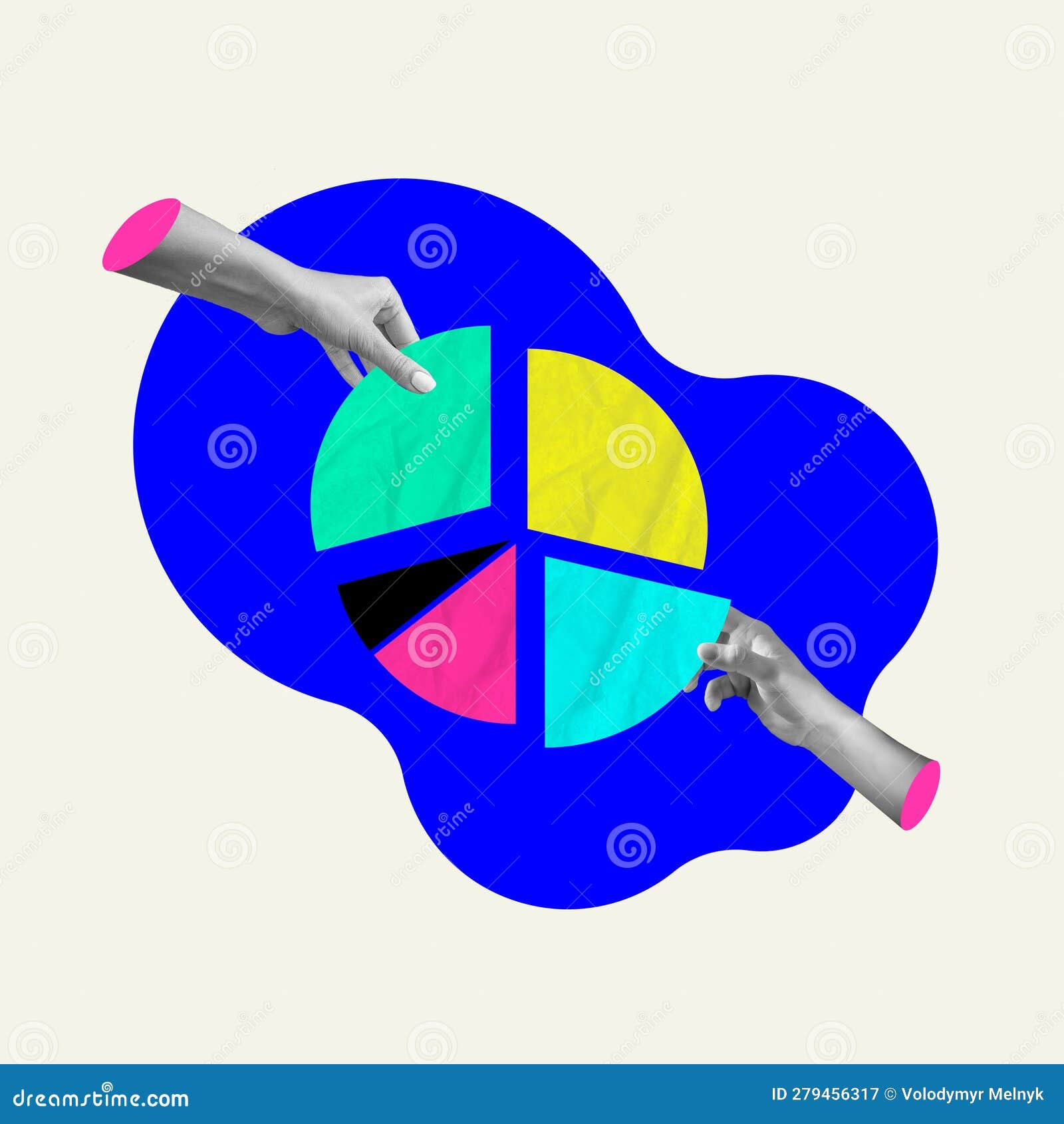Human Hands Working with Round Graph, Company Analytics. Development of ...