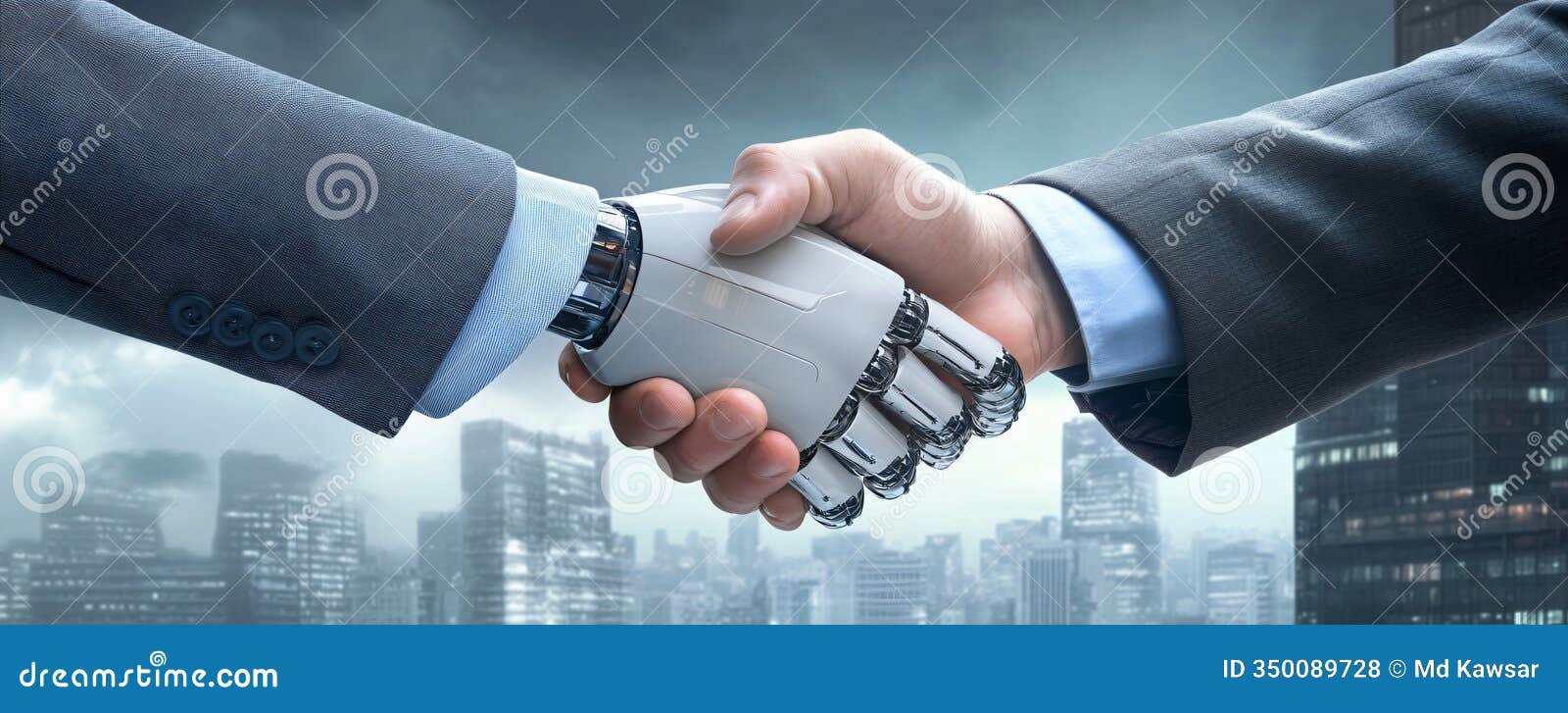 Human Handshake with Robotic Hand AI Technology High Quality Image ...