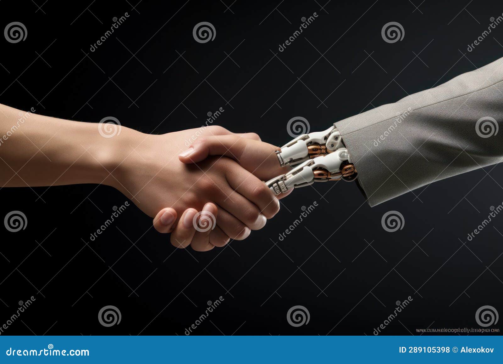 Human Handshaking with Robots AI Generated Stock Illustration ...