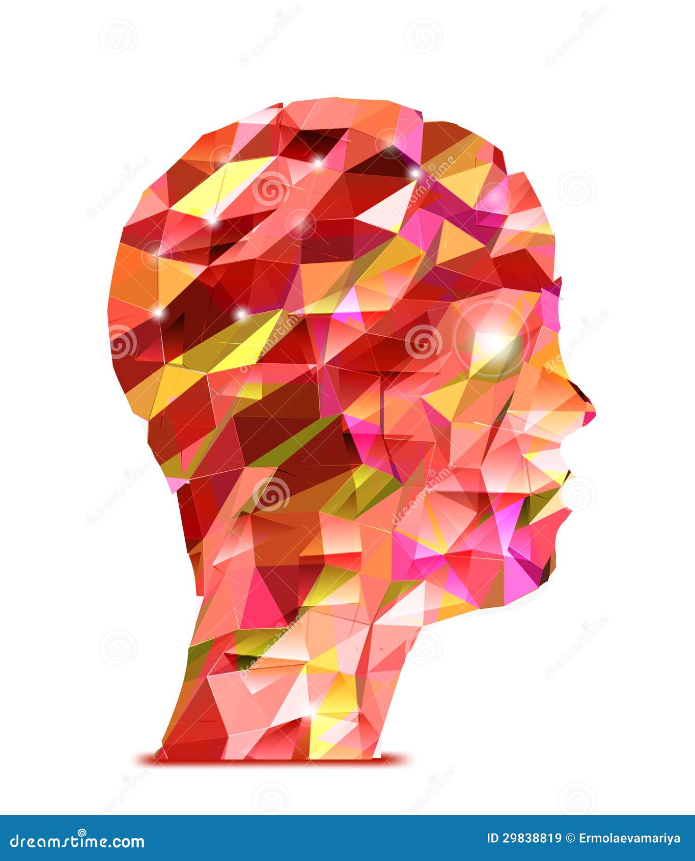 Human Head. Abstract Illustration of Triangles Stock Vector ...