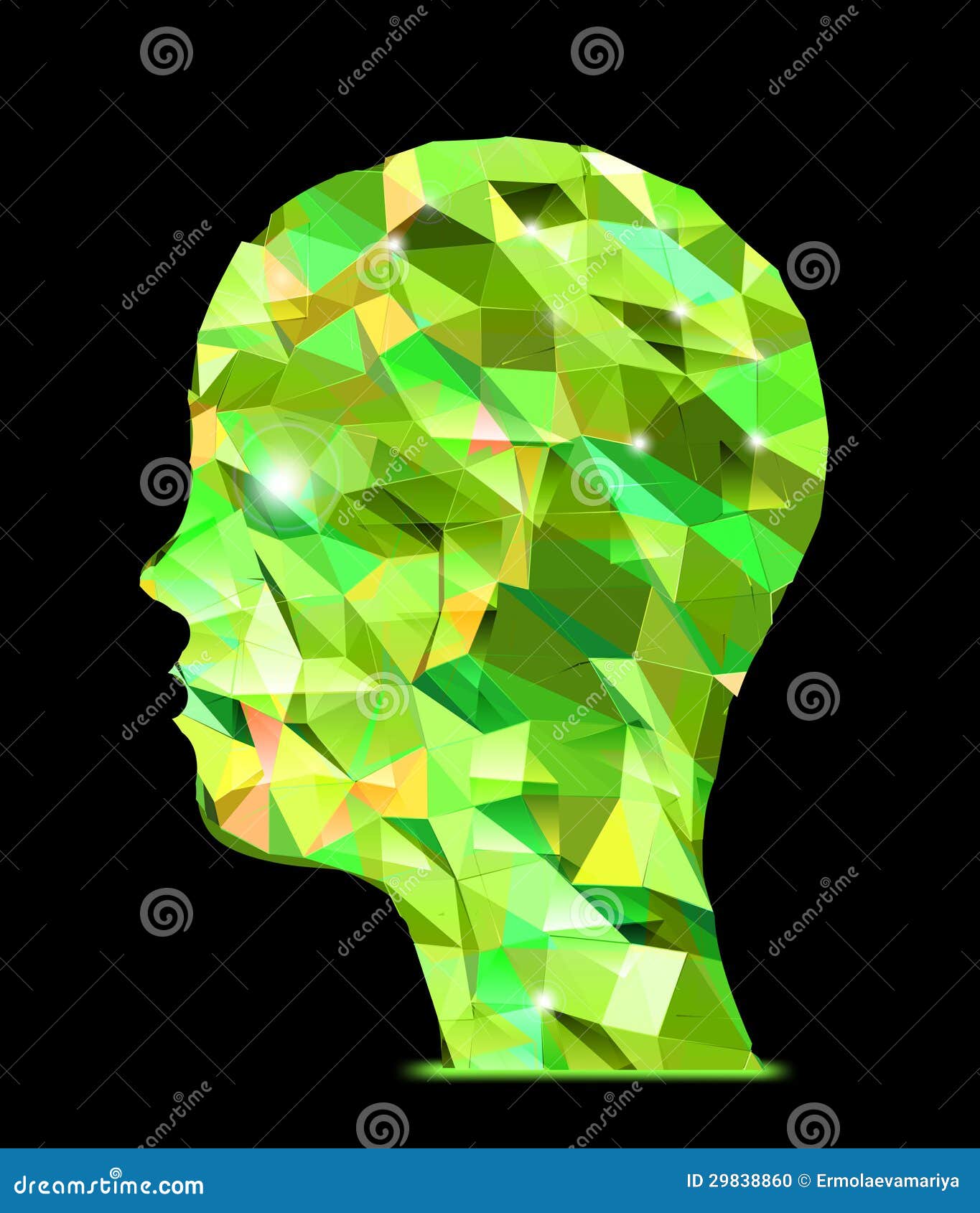 Human Head. Abstract Illustration of Triangles Stock Vector ...