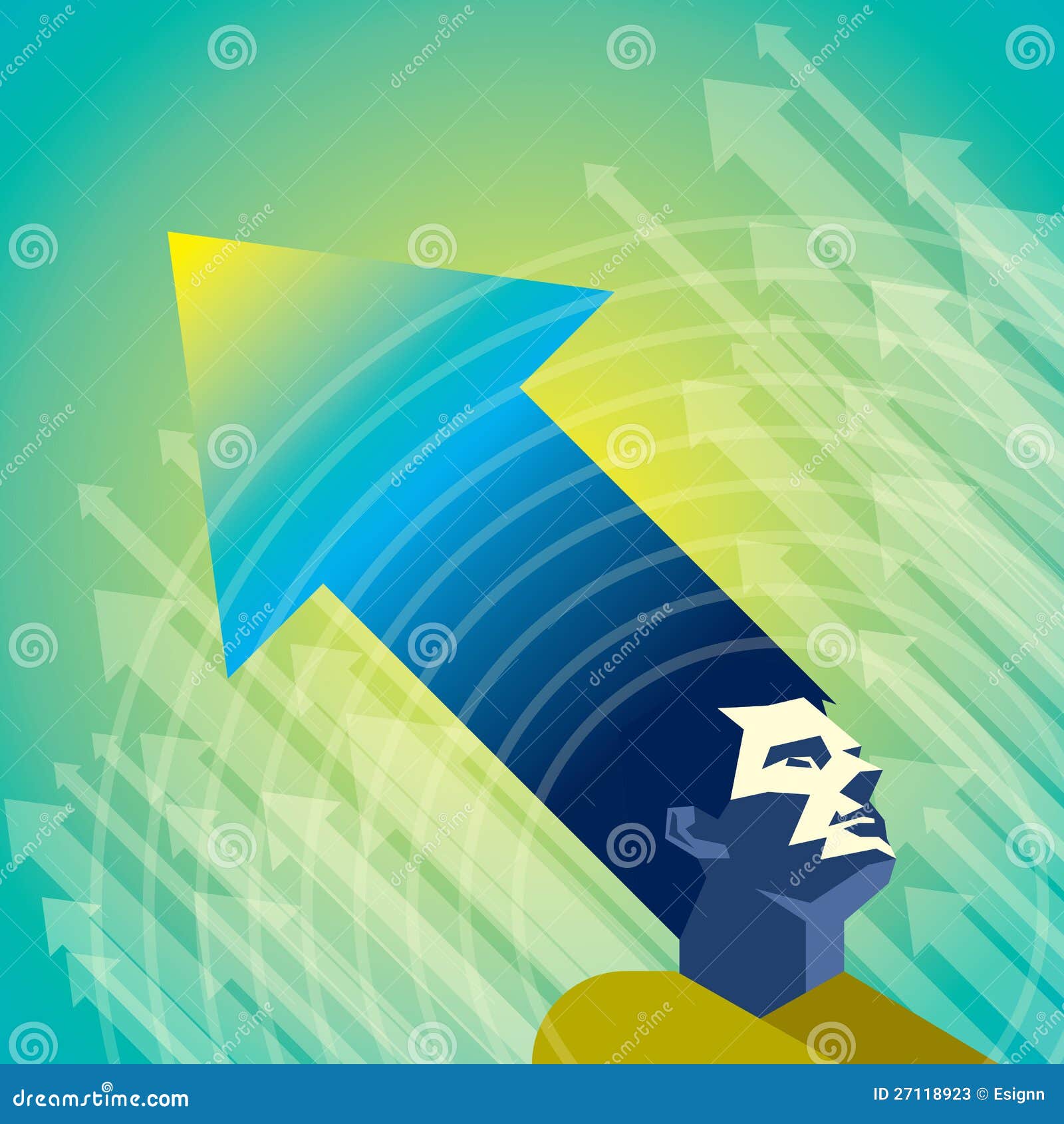 Human head with arrow stock vector. Illustration of concept - 27118923