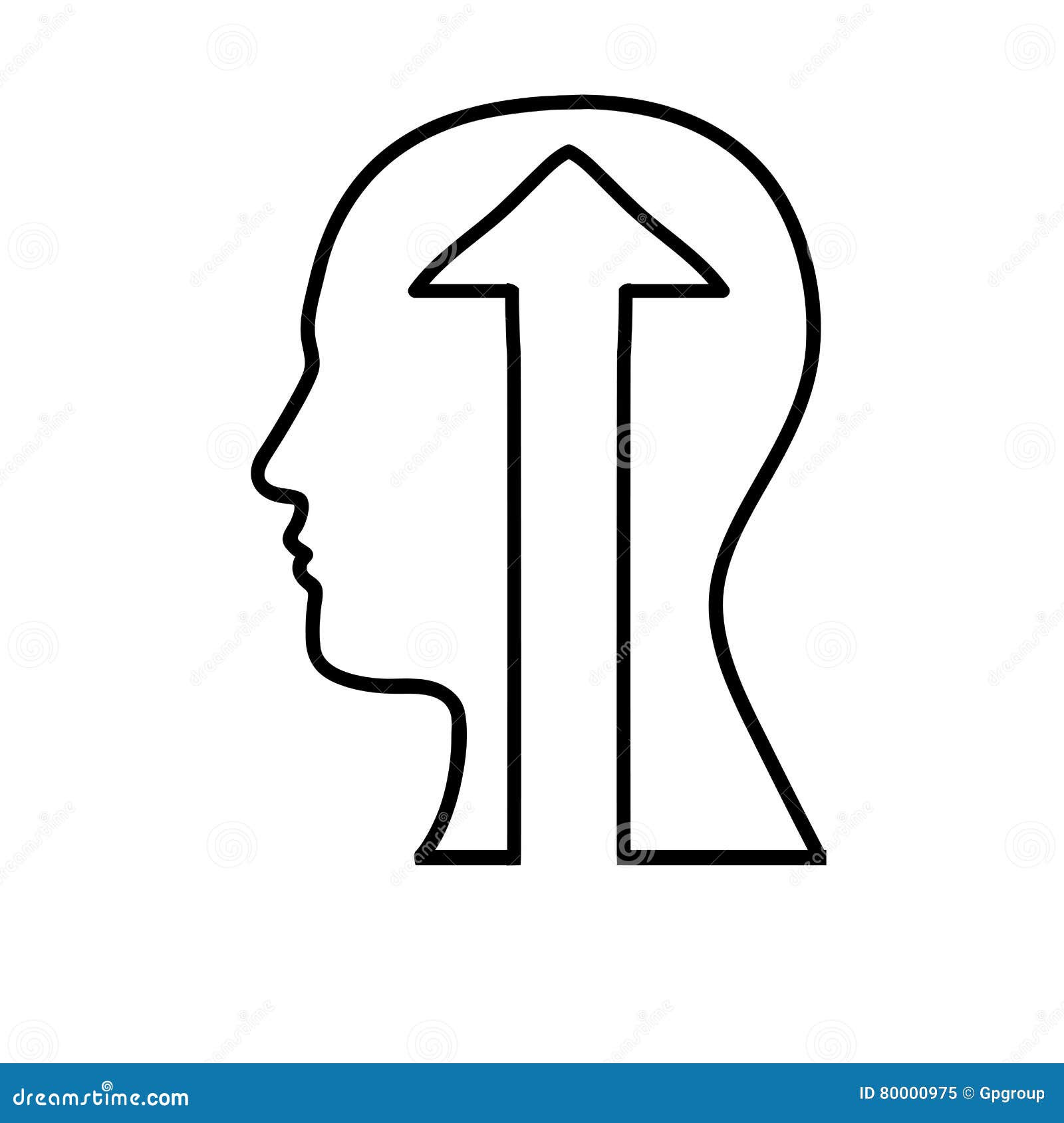 Human Head with Arrow Icon Image Stock Vector - Illustration of ...