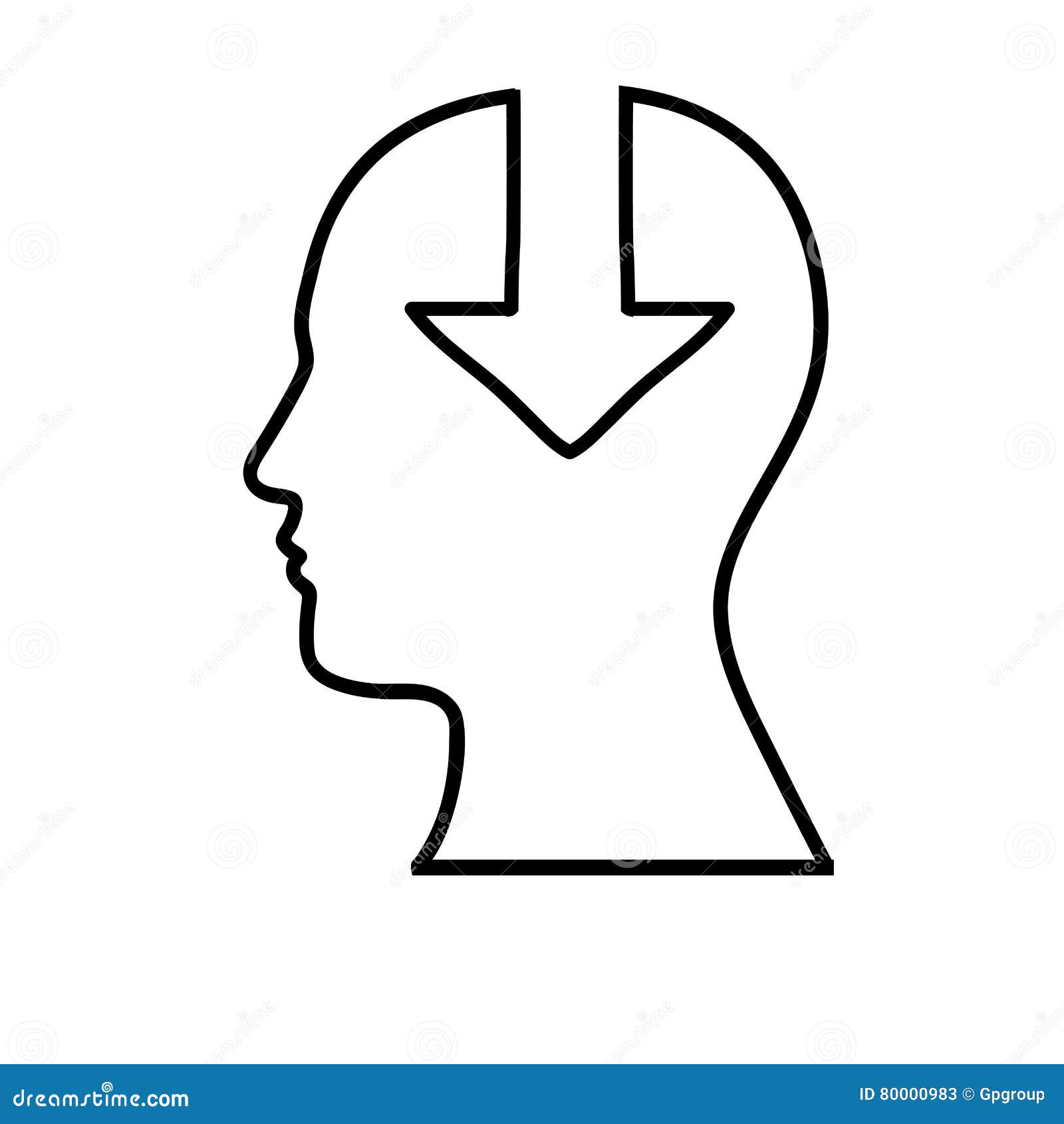 Human Head with Arrow Icon Image Stock Vector - Illustration of ...